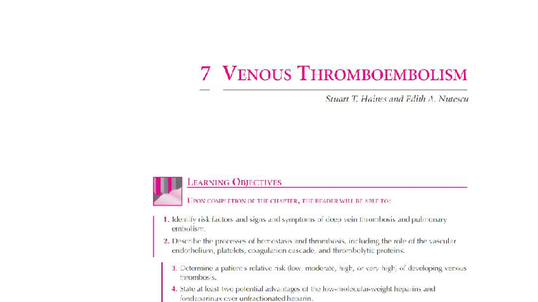 7 - VTE: Comprehensive Overview of Venous Thromboembolism Management ...