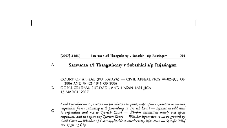 2 MLJ Saravanan Thangathoray v Subashini Rajasingam: Civil Appeal on ...