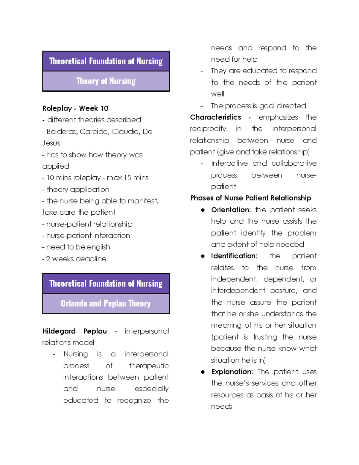 Theoretical Foundations of Nursing: TFN Final Exam Insights - Studocu