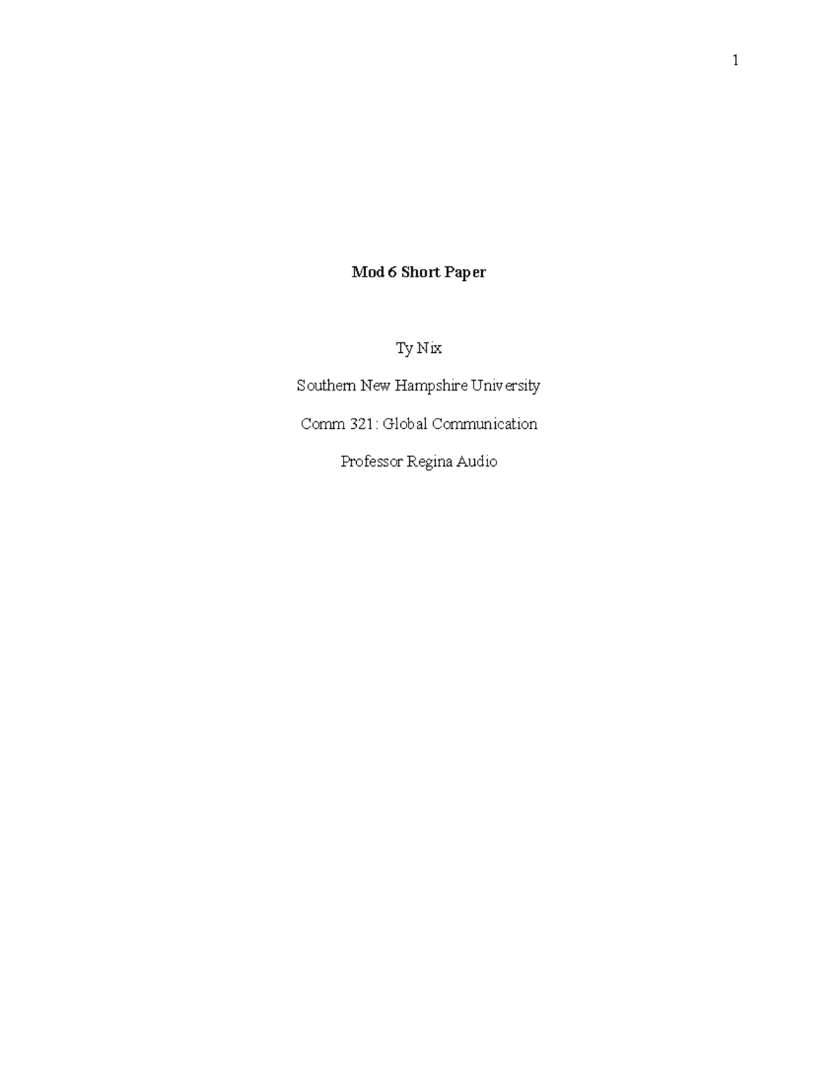 Comm 321: Mod 6 Short Paper - Overcoming Language Barriers in ...