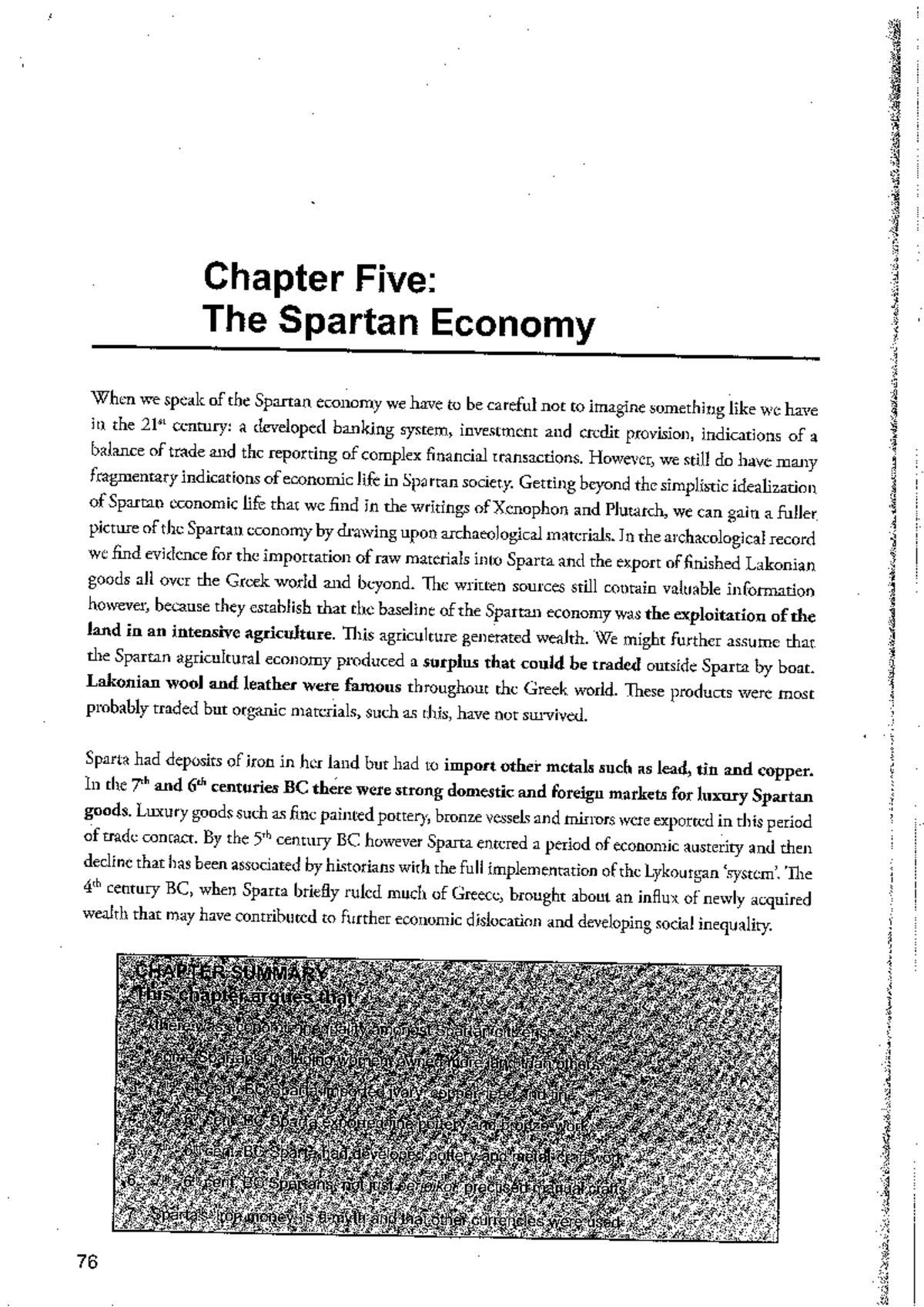 Year 12: Chapter 5 - The Spartan Economy and Trade Dynamics - Studocu