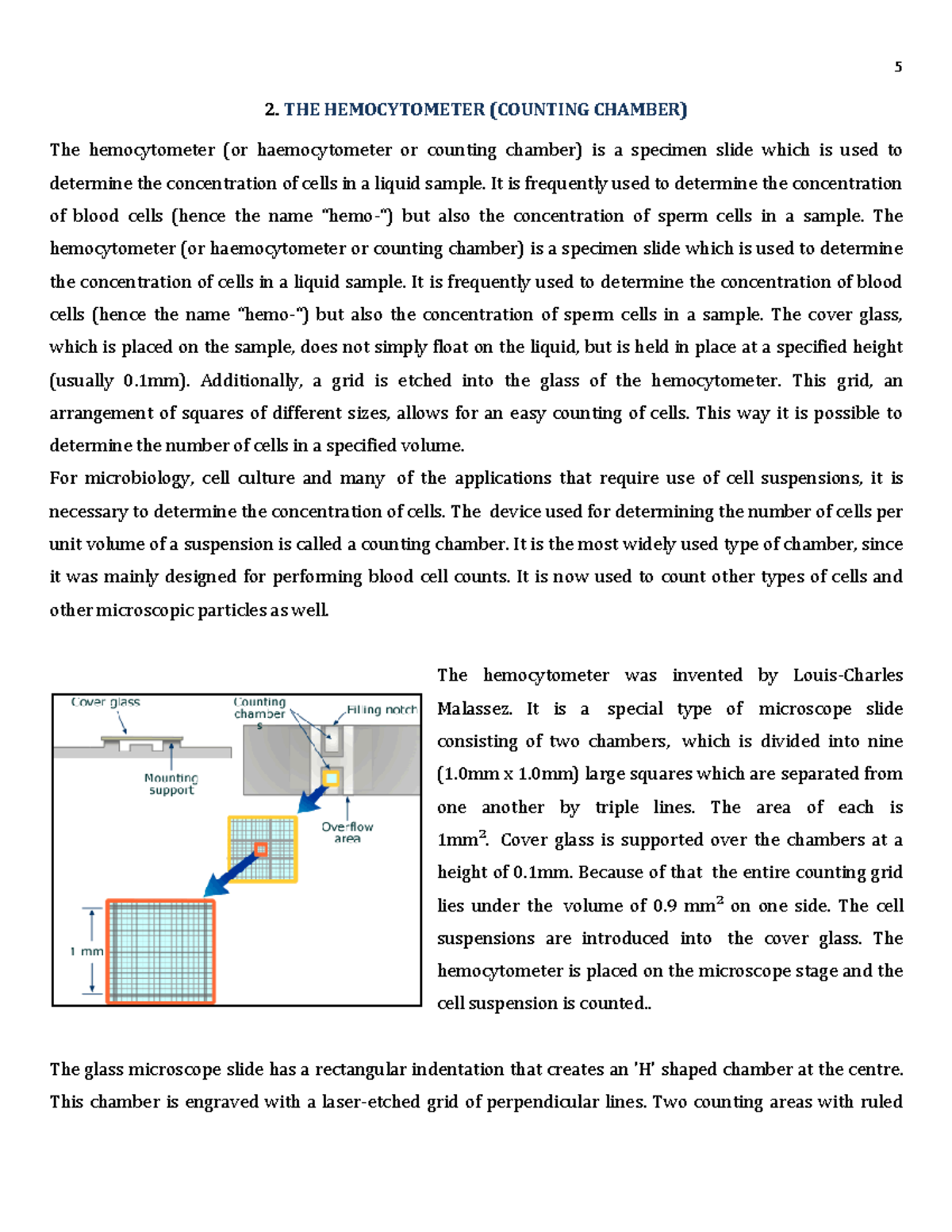 Hemocytometer Practical Guide for Cell Counting Techniques - Studocu