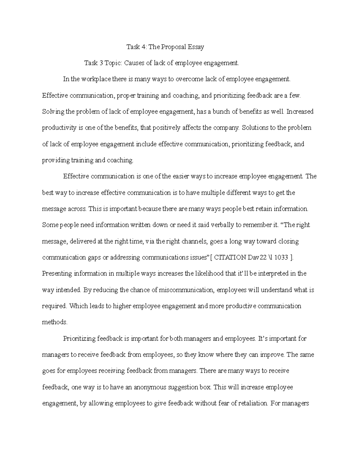Task 4 C455 complete - Passed - Task 4: The Proposal Essay Task 3 Topic ...
