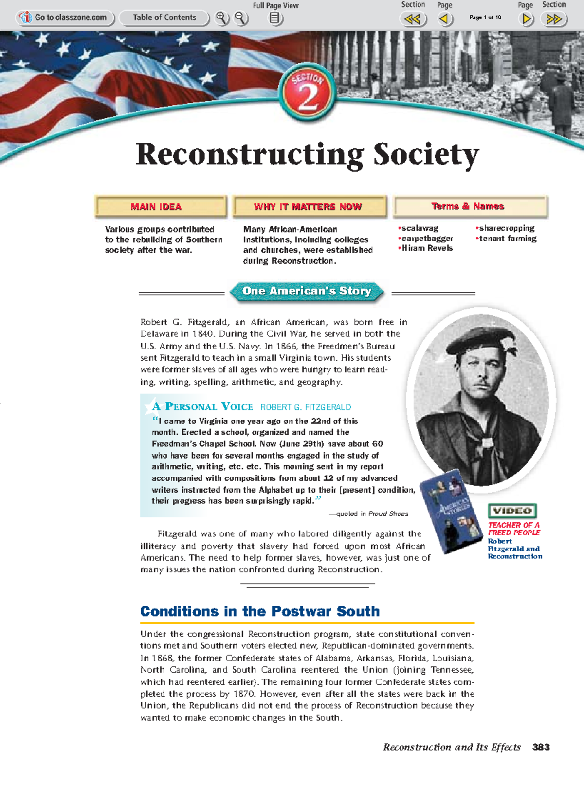 Ch 12.2 Reconstruction: Changes in Southern Society and Politics - Studocu