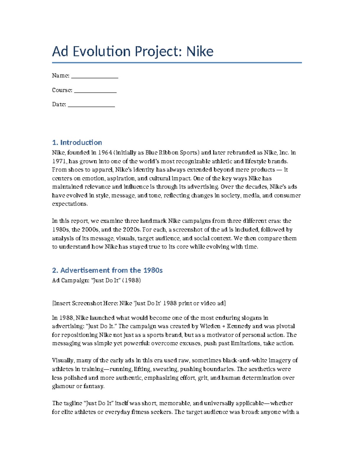 Nike Ad Evolution Report: Analyzing Campaigns from the 1980s to 2020s ...