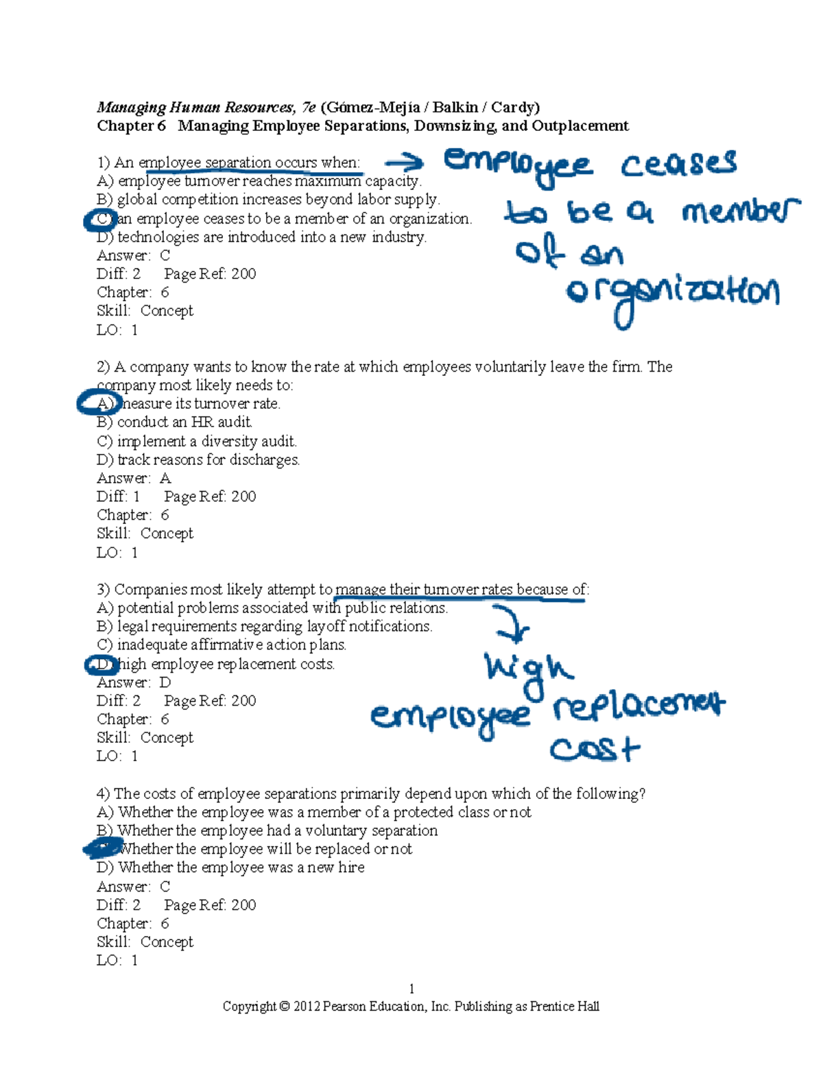 HR CH 6: Employee Separations, Downsizing, and Outplacement Concepts ...