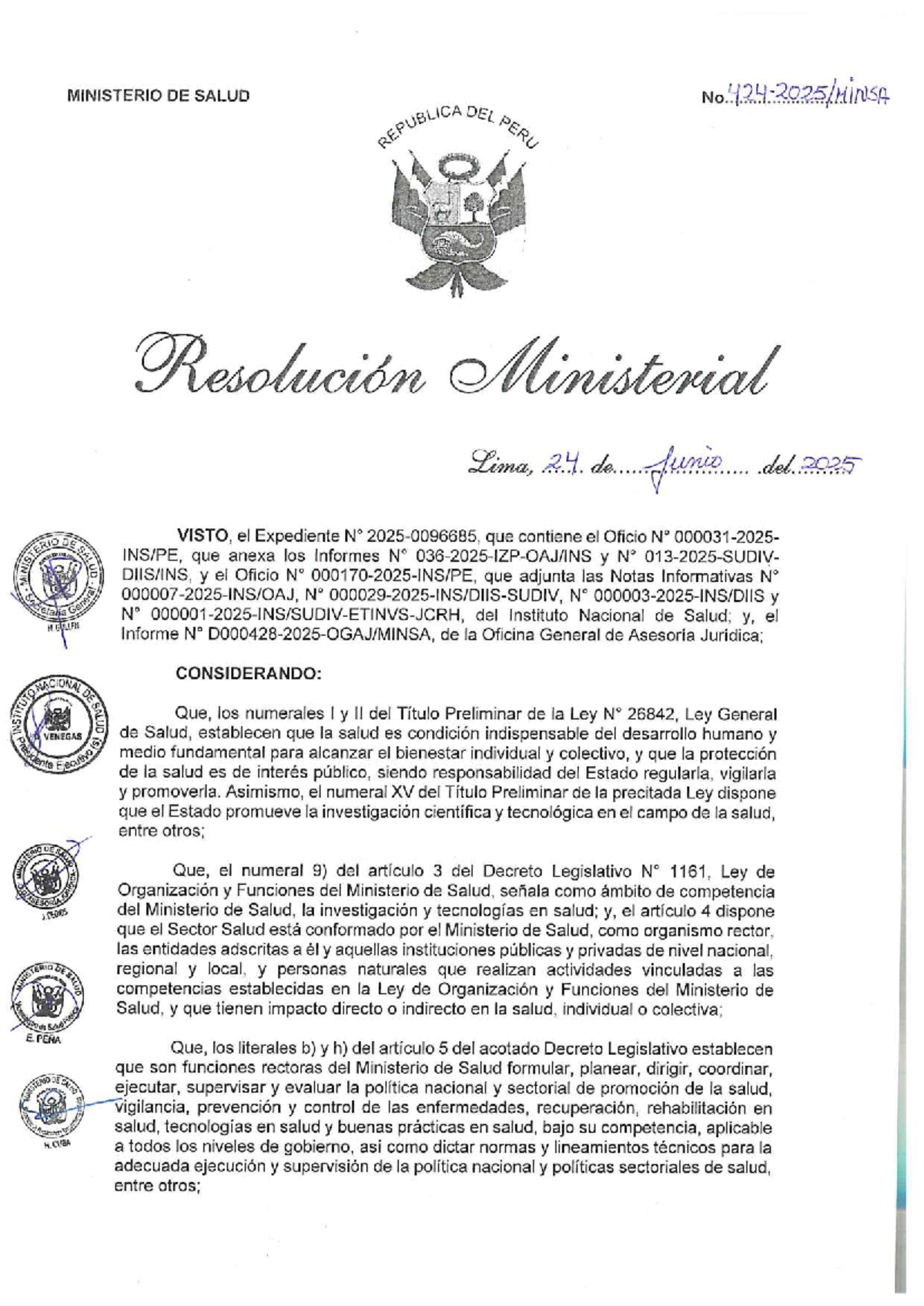 RM-424-2025: Líneas Nacionales de Investigación en Salud Pública - Studocu