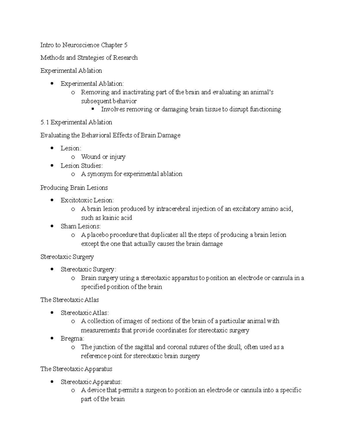 Neuroscience 101: Chapter 5 - Research Methods and Strategies - Studocu
