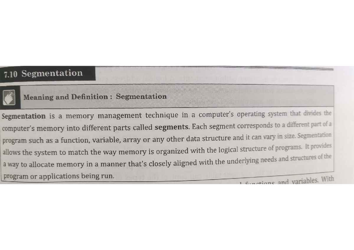 Segmentation in OS: Meaning, Advantages & Disadvantages - NOTES - Studocu
