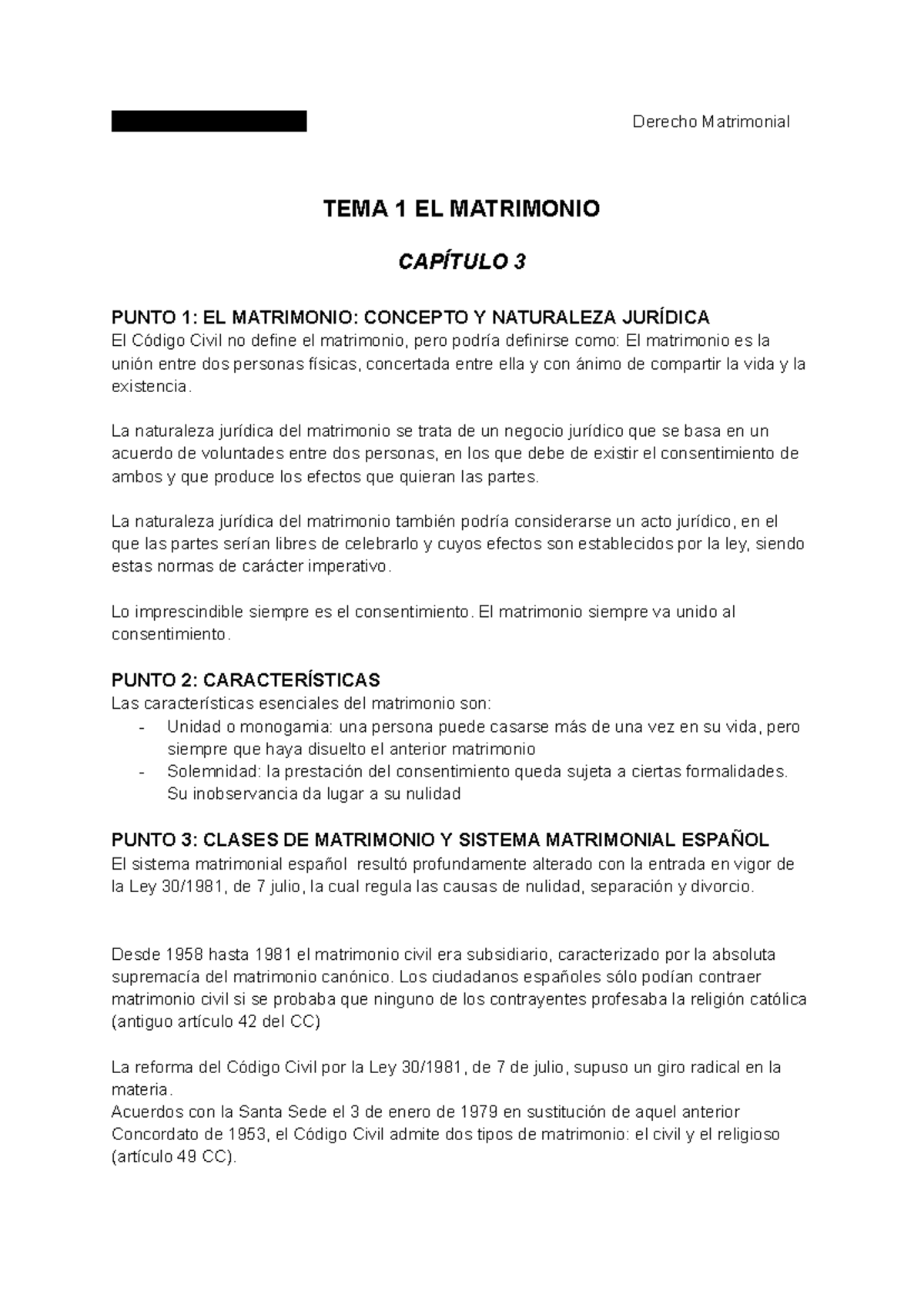 Matrimonial TEMA 1 - APUNTES DIAPOSITIVAS CLASE - Raquel Mediano ...