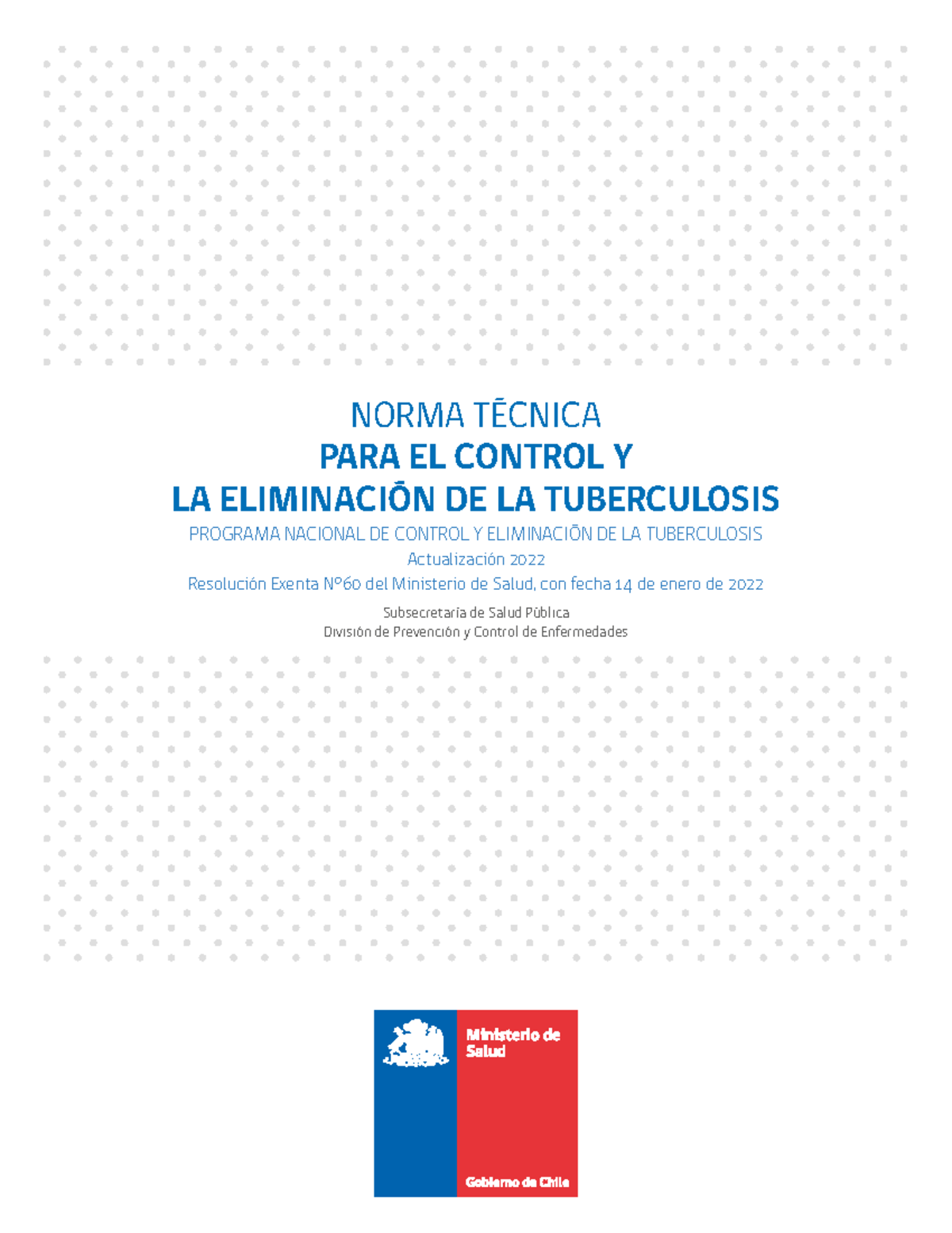 Norma Técnica PROCET 2022: Control y Eliminación de la Tuberculosis ...