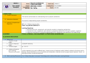 Rubrics IN Cooking - A rubric for performance task - Group ...