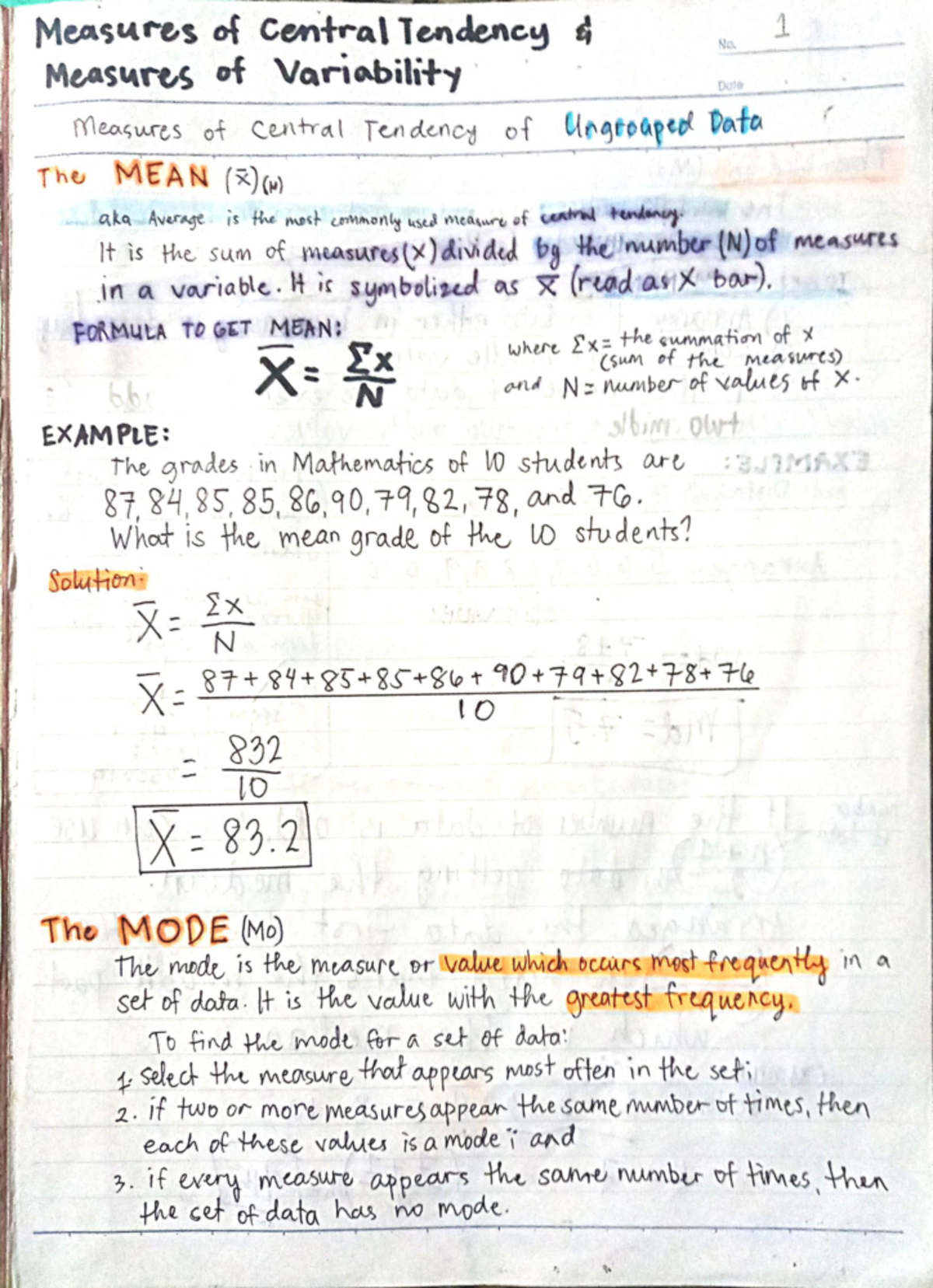 Basic Stats - Measures of central Tendency 1 No. Measures of ...
