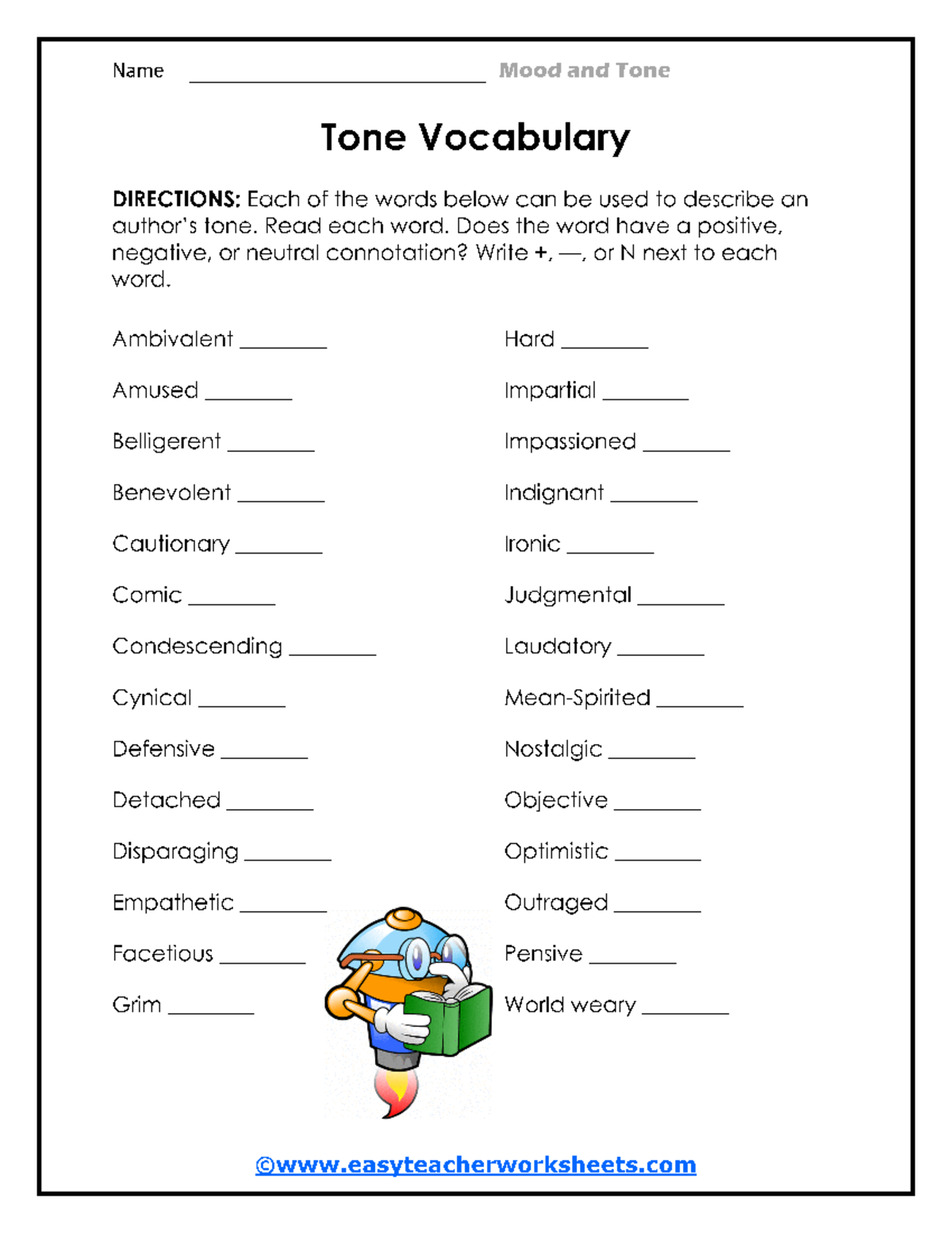 english-tone and mood - Bachelor in Physical Education - Name Mood and ...