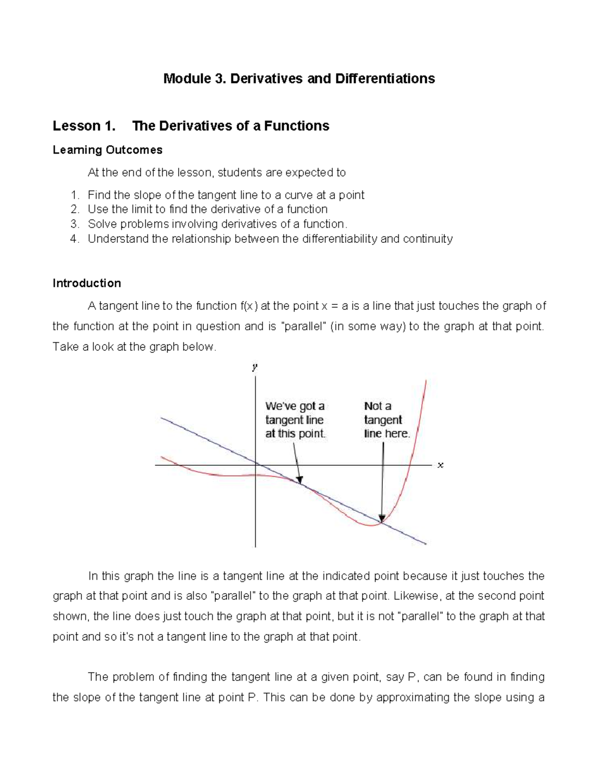 Module 3: Derivatives & Differentiation - Lesson 1 Overview - Studocu