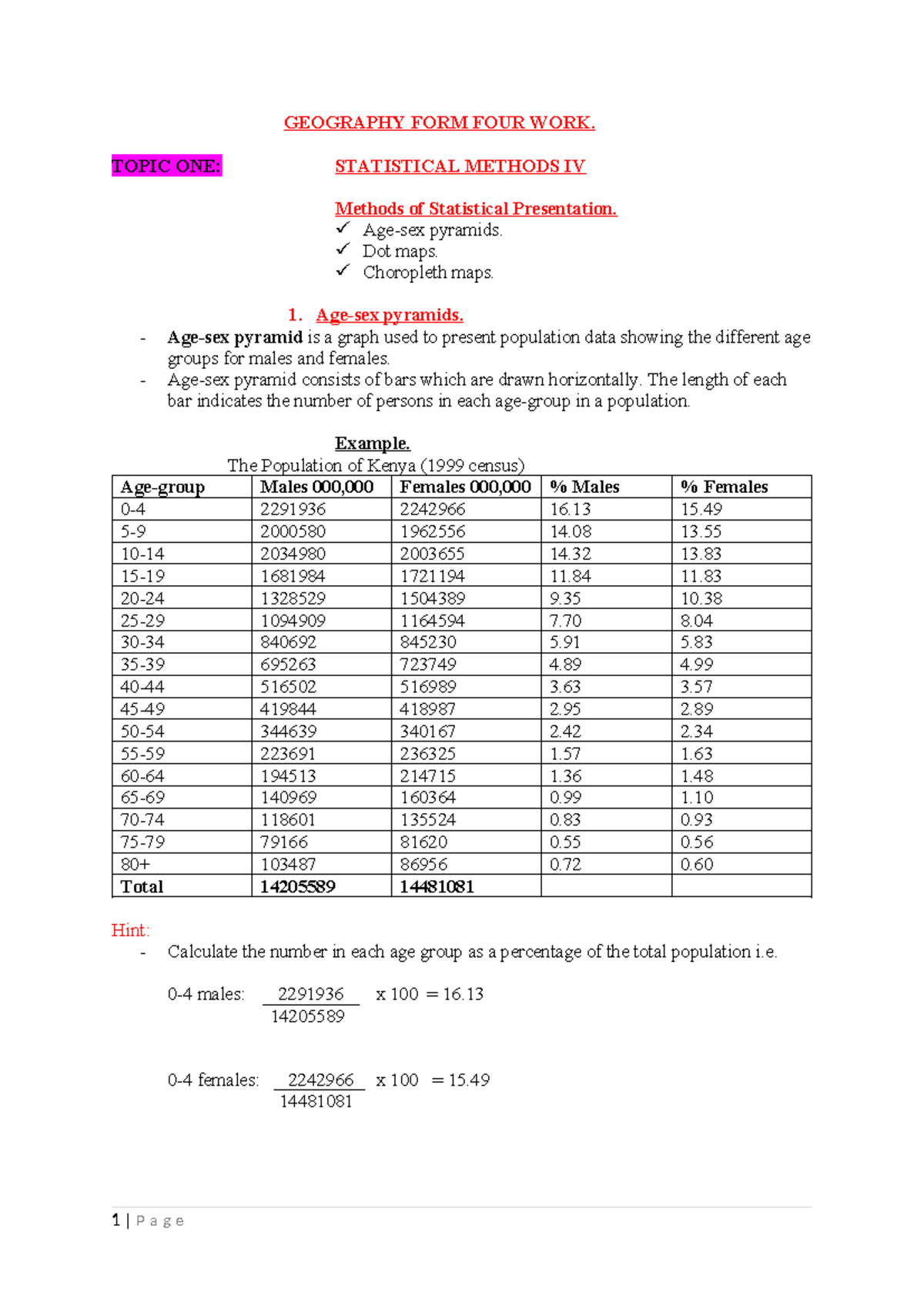 Geog Bk4 - Form 4 Geography Notes: Statistical Methods & Irrigation ...