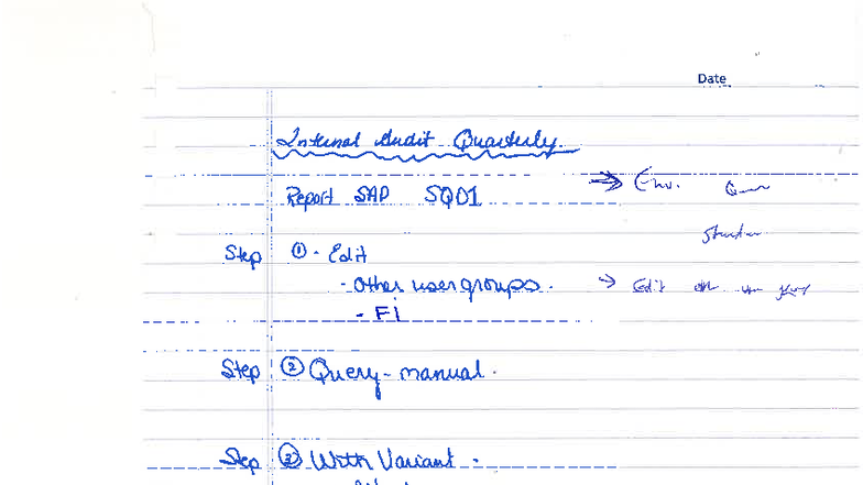 SAP SQ01 Internal Audit Quantity Report Instructions - Studocu