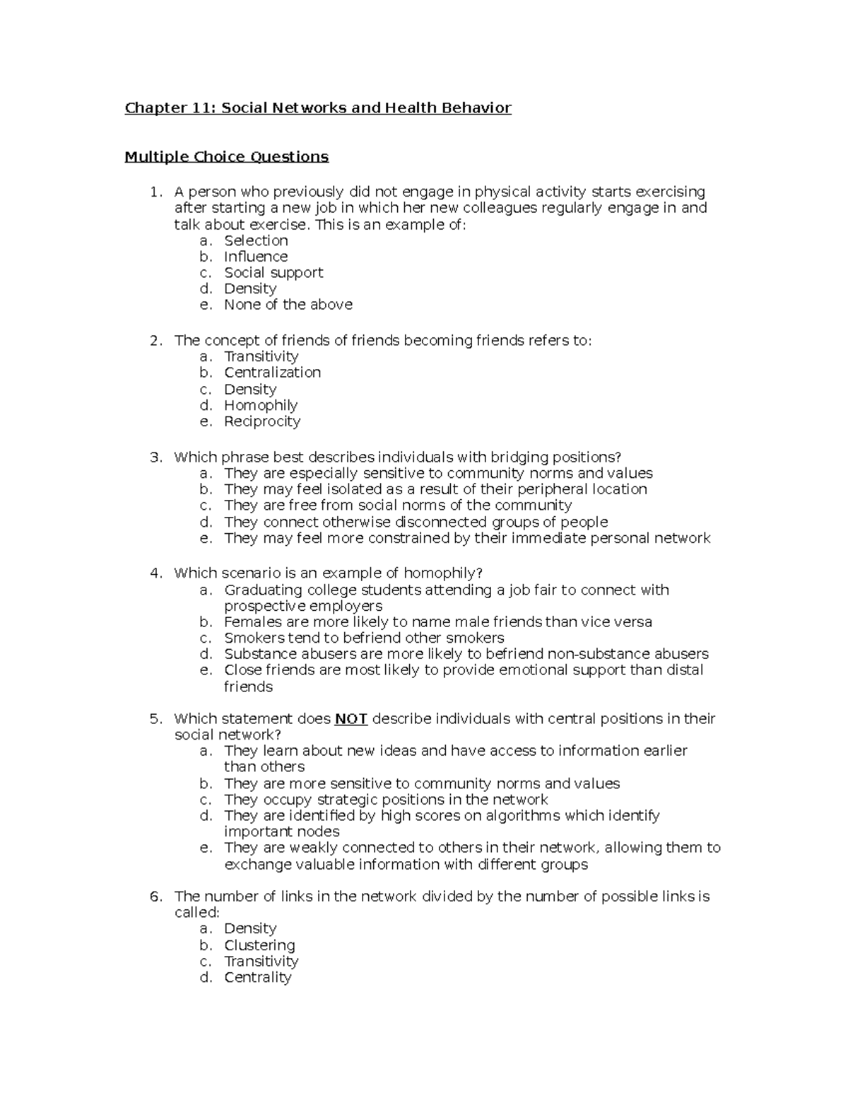 C11 - 0134626133 CH02 TB - Chapter 11: Social Networks and Health ...