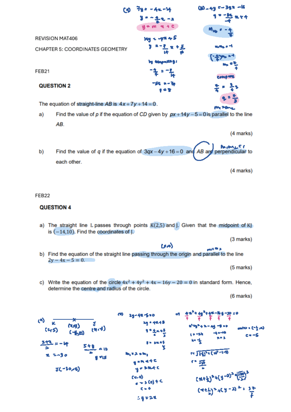 Chapter 5 Extra Exercises (past sem) - (4) REVISION MAT406 14y CHAPTER ...