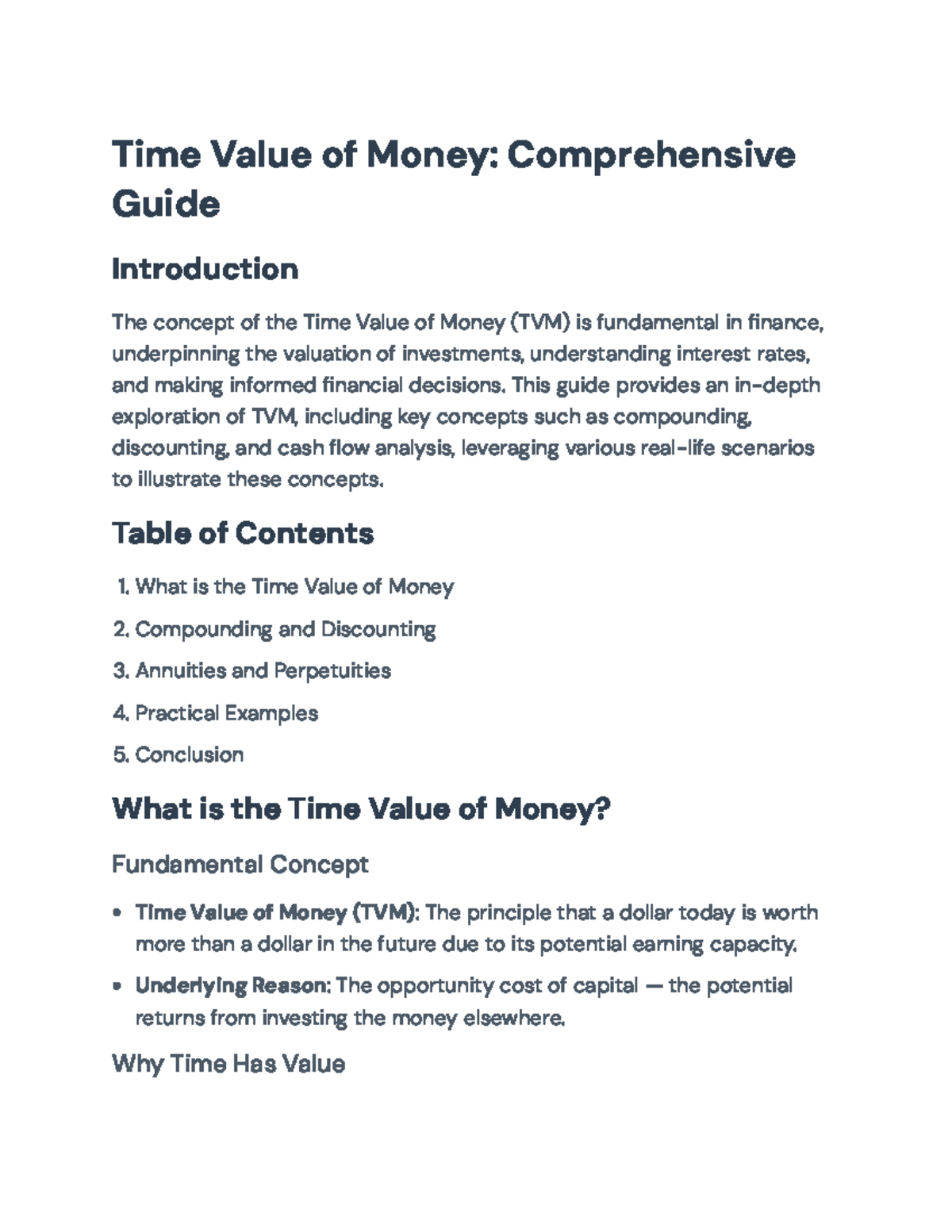TVM 101: Comprehensive Guide to Time Value of Money Concepts - Studocu