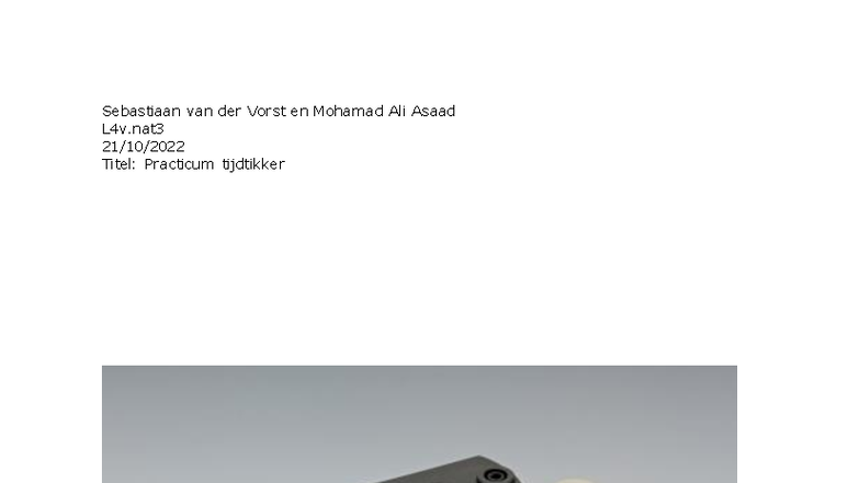 Practicum Tijdtikker L4v: Bepaling van Valversnelling in Nederland ...