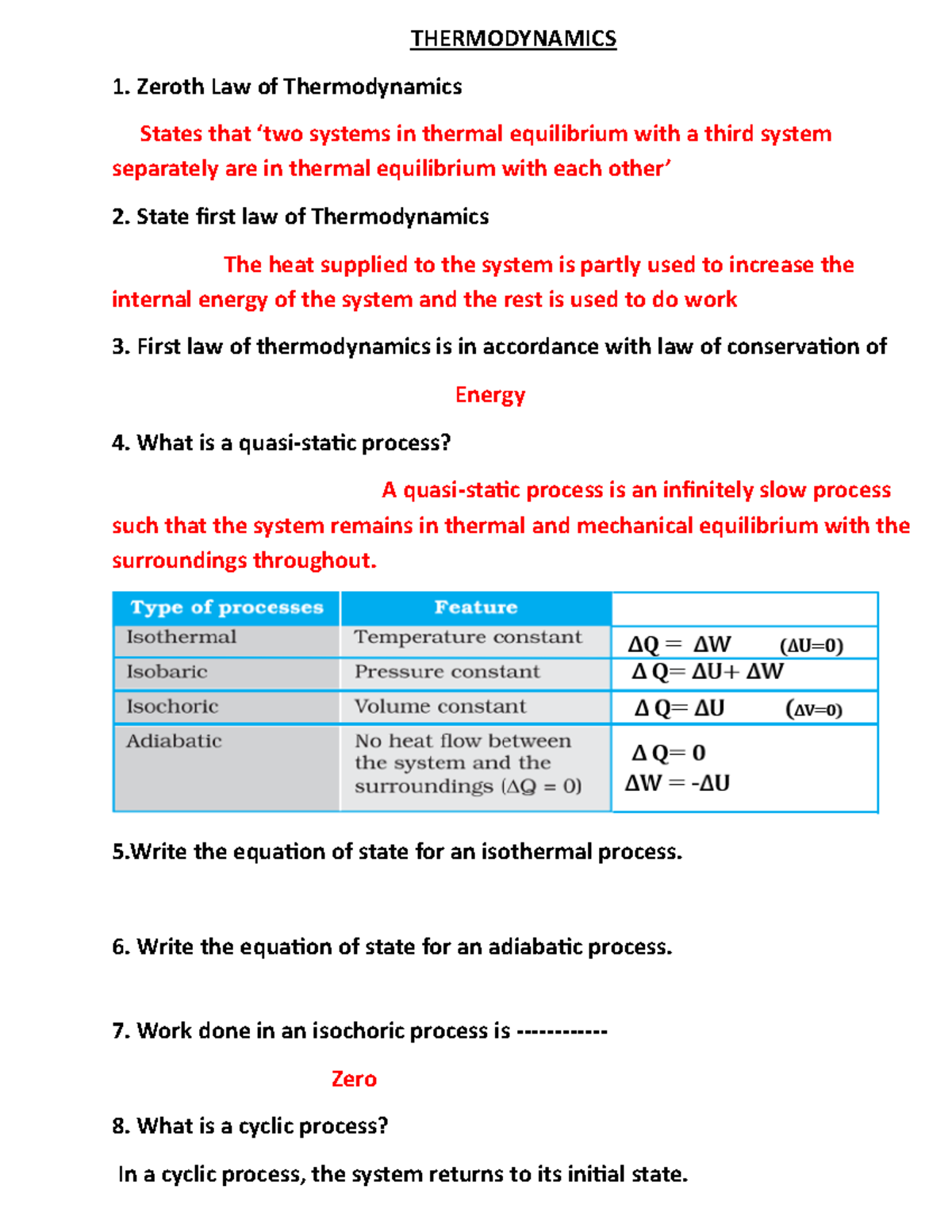 Thermodynamics new - Therm - THERMODYNAMICS Zeroth Law of ...