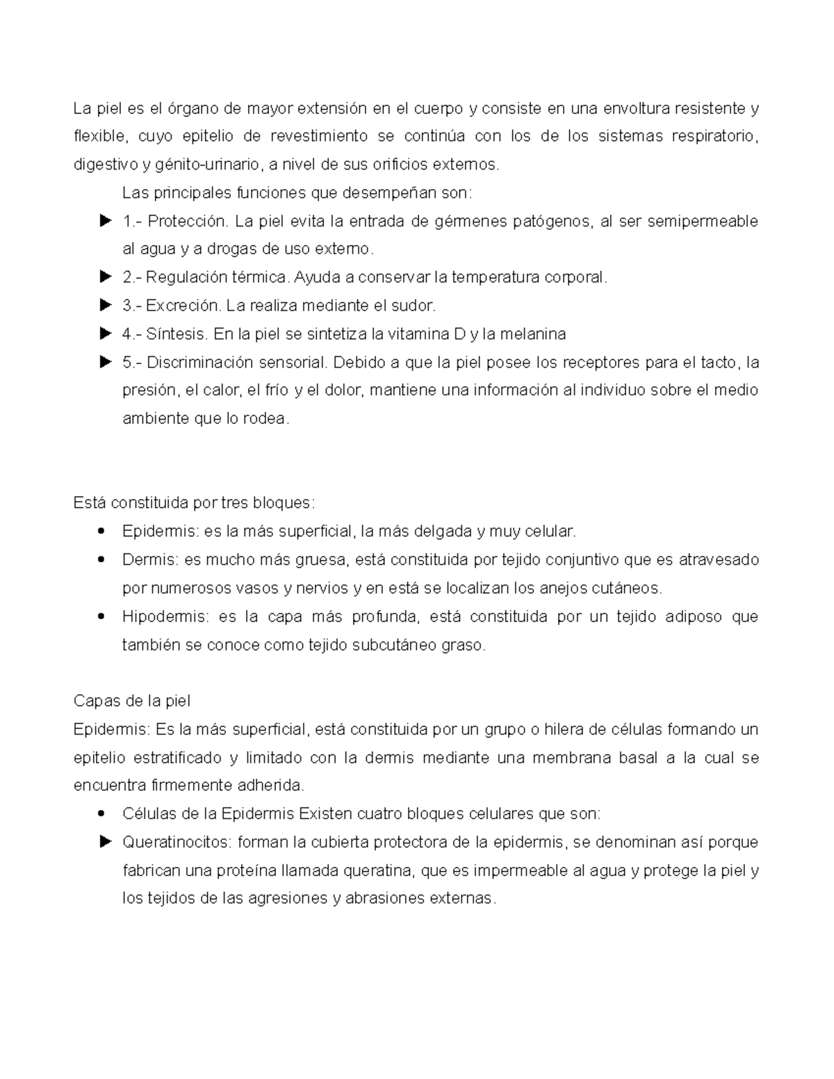 La piel es el órgano de mayor extensión en el cuerpo y consiste en una ...