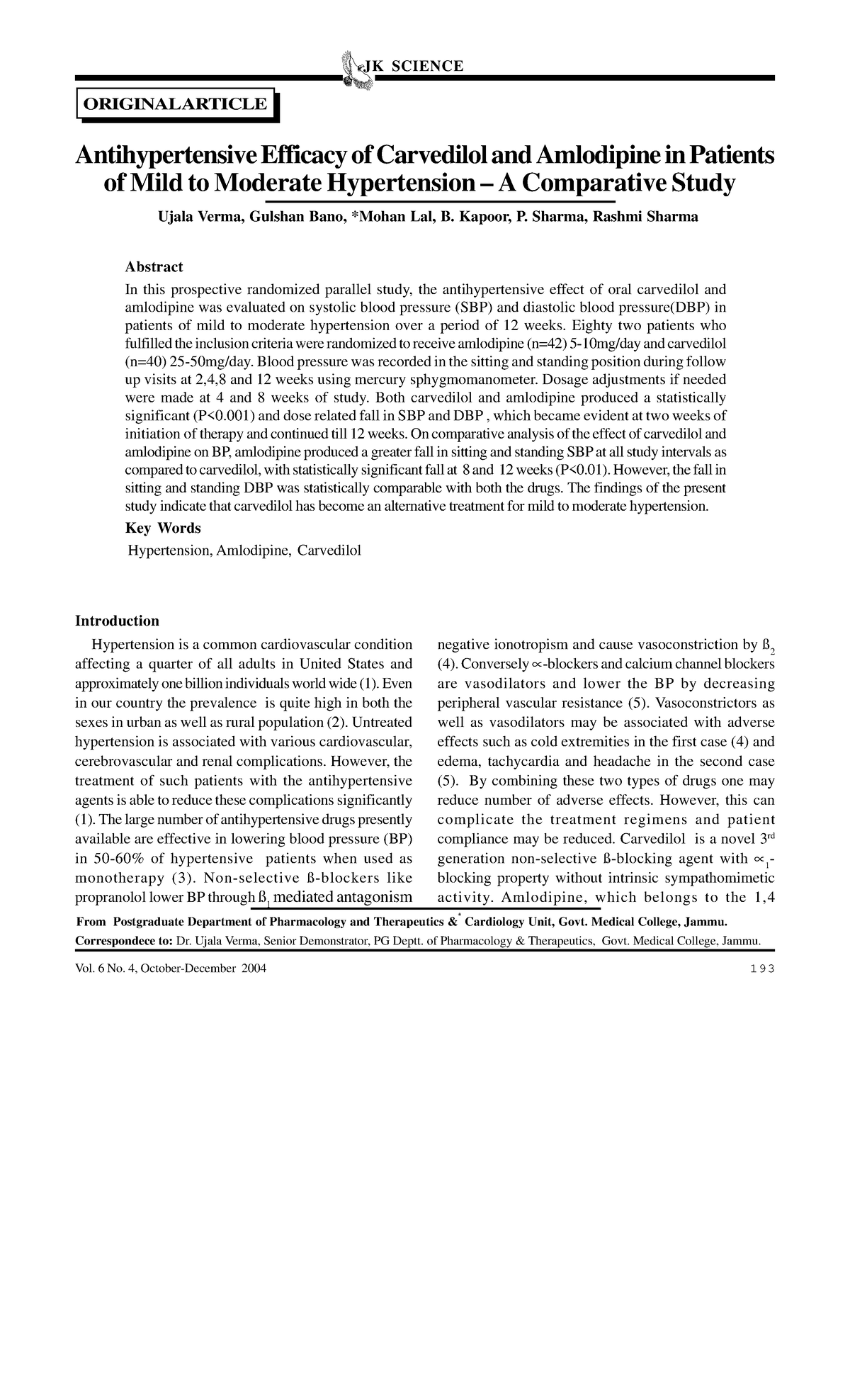 Antihypertension - Peeee - Antihypertensive Efficacy of Carvedilol and ...