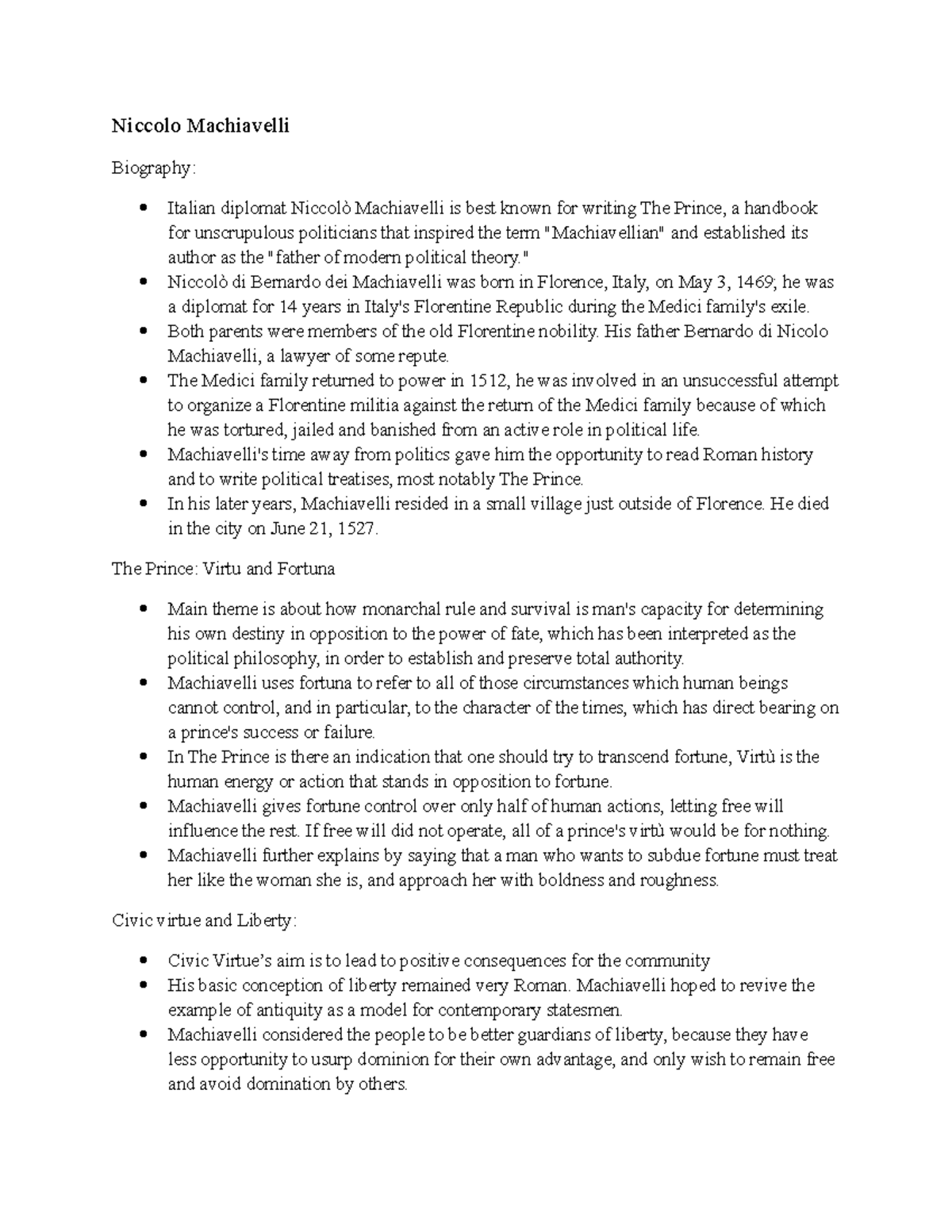 Machiavelli & Hobbes: Political Theories and Cold War Impacts - Studocu