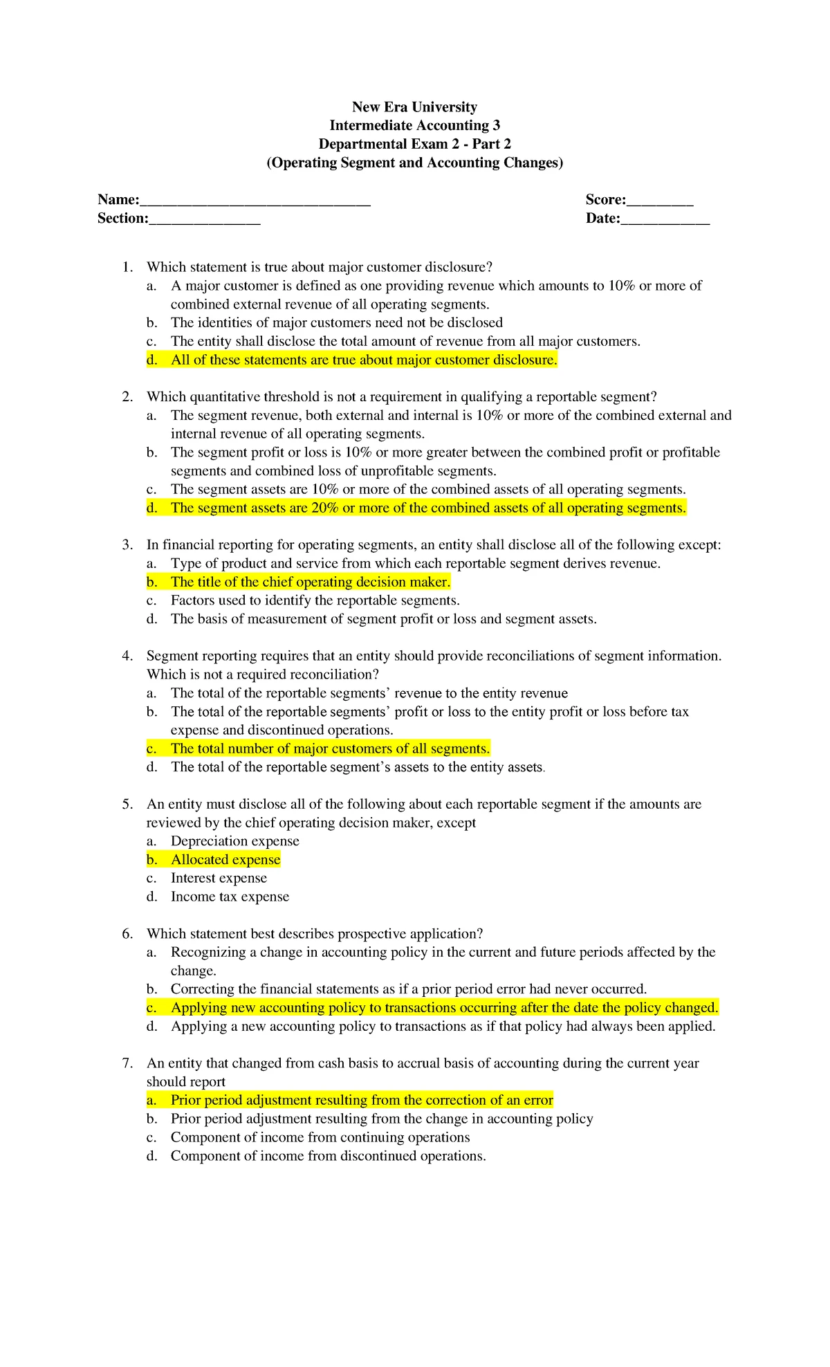 Intermediate Accounting 3: Chapter 8 Quiz and Solutions Part 2 - Studocu