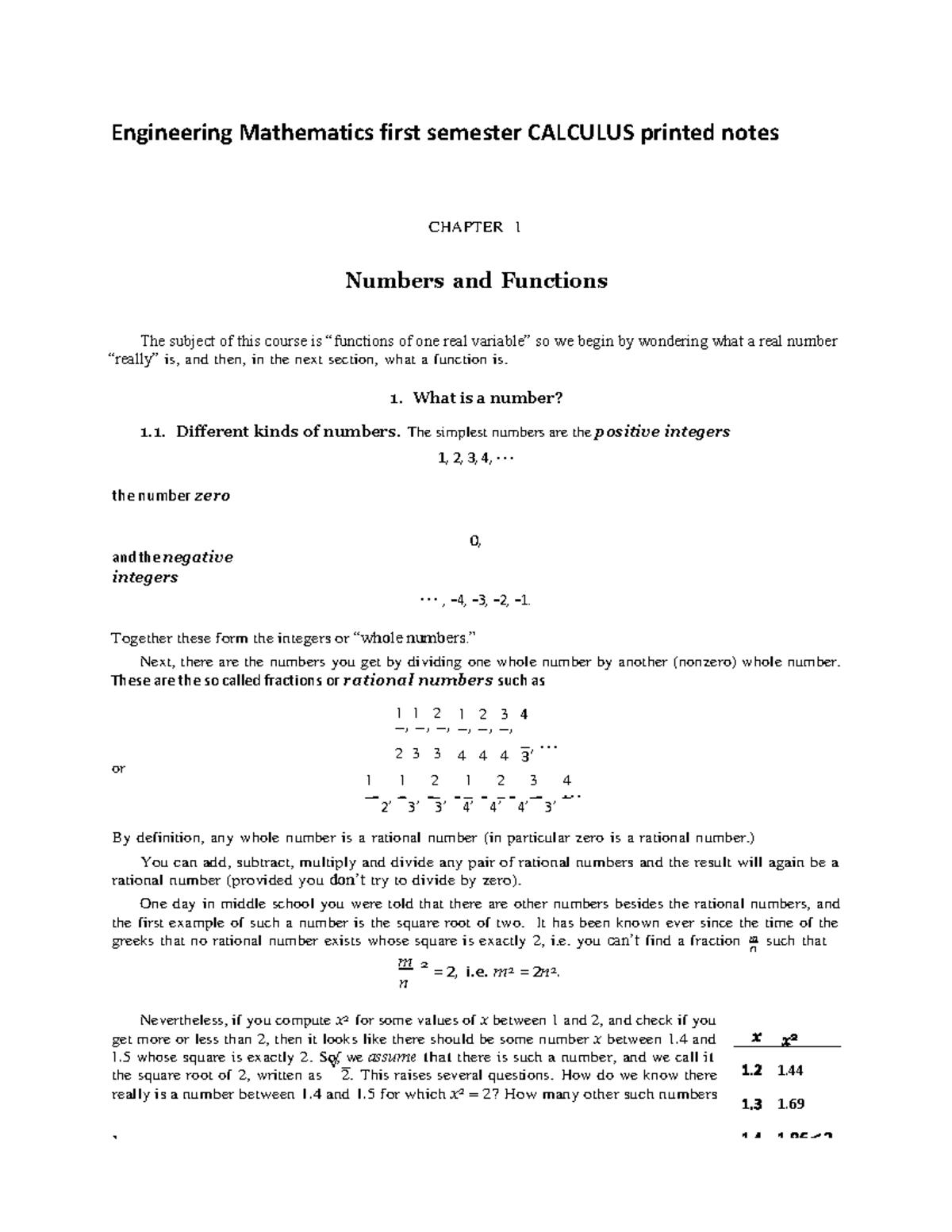 Engineering Mathematics 1st Sem: Calculus Lecture Notes - Studocu
