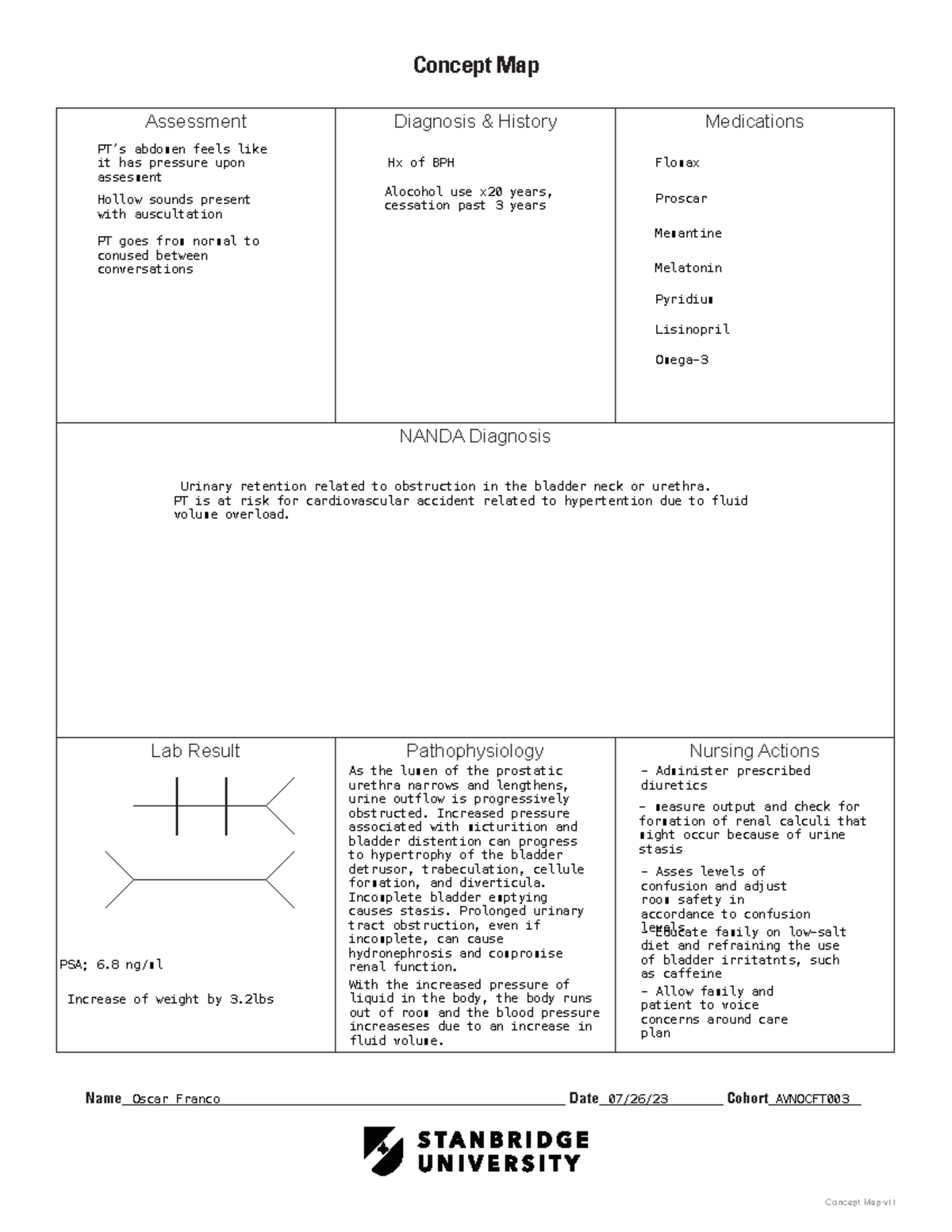 Concept Map for Nursing Diagnosis & Care Planning - v1 - Studocu
