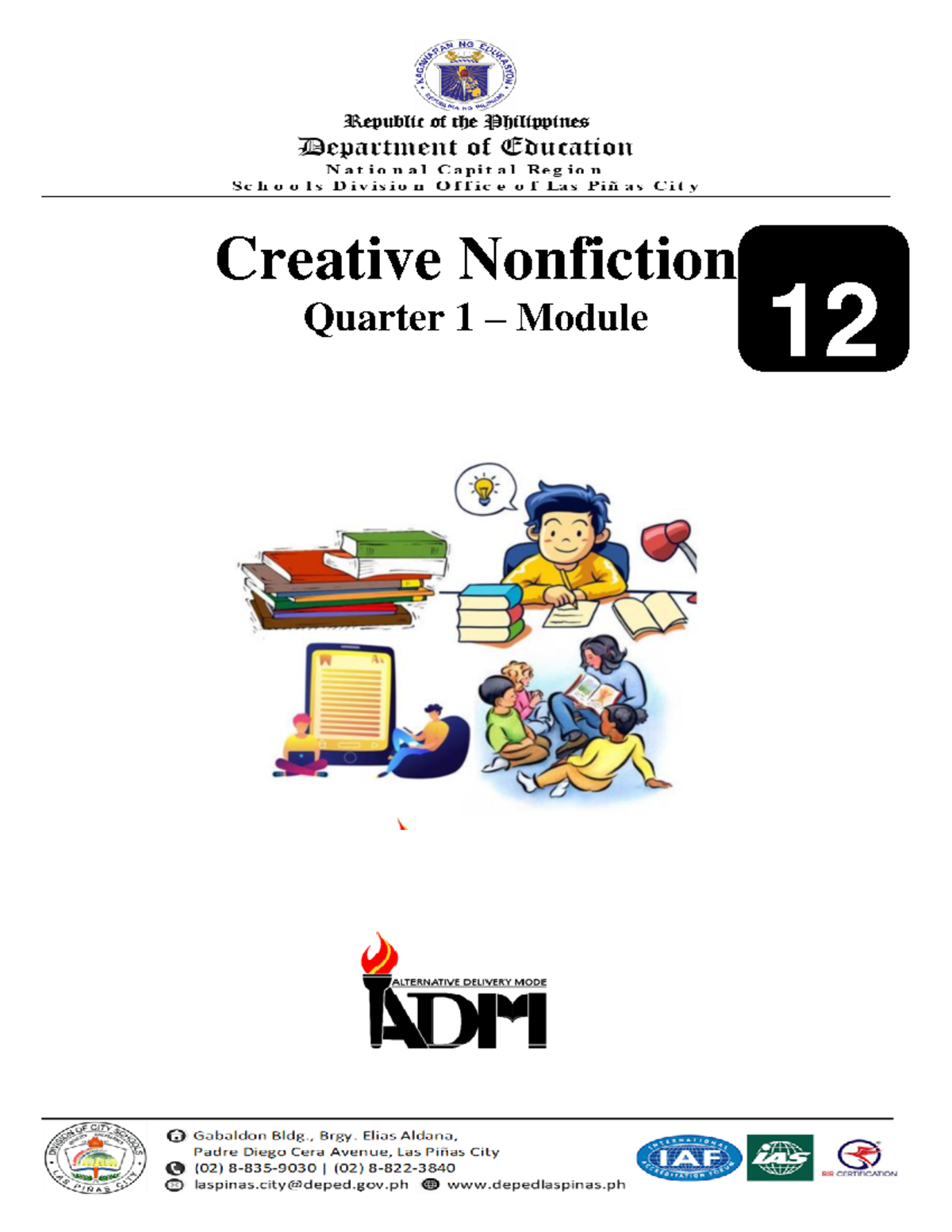 ADM Creative Nonfiction Module for Grade 12: Themes and Elements - Studocu