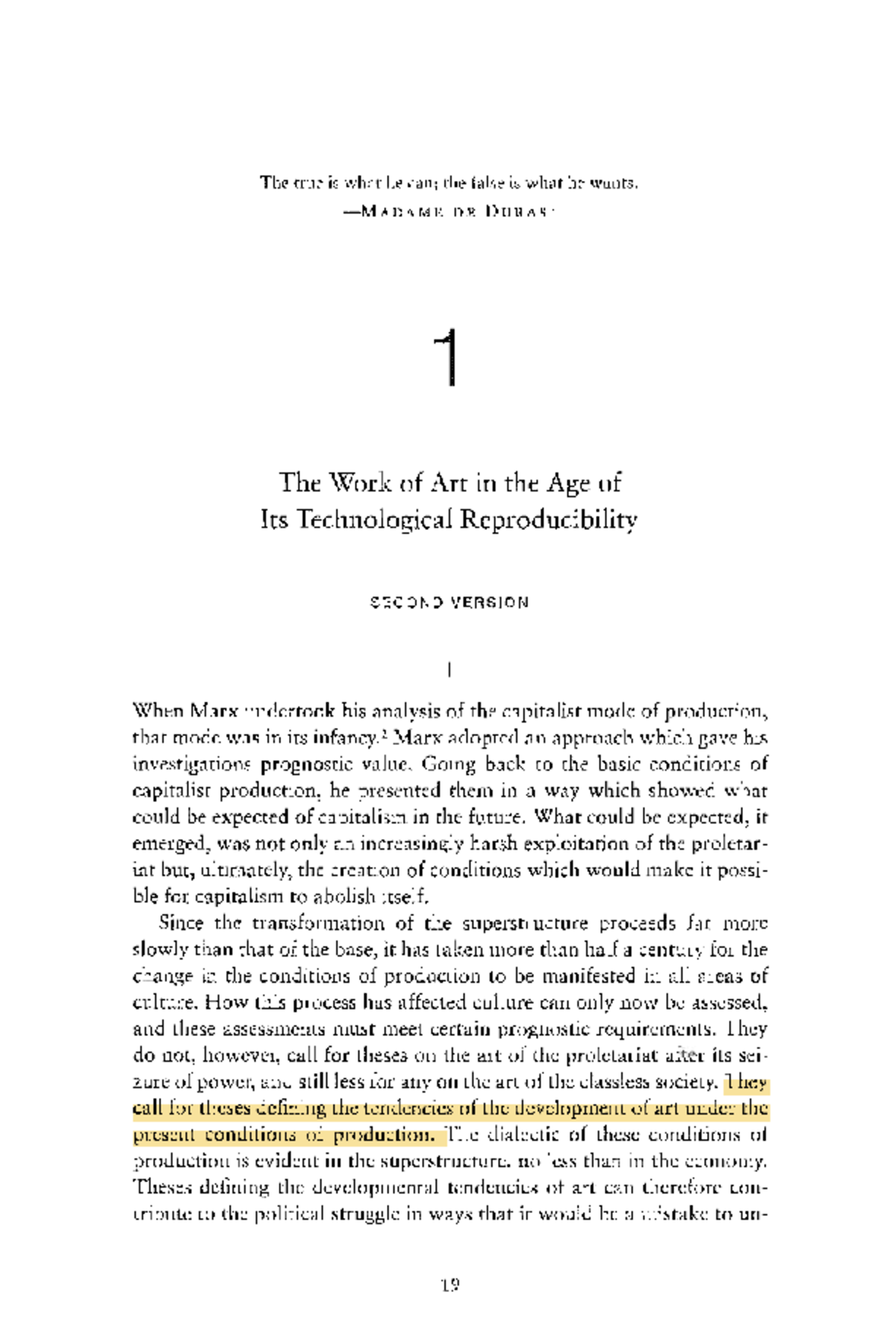The Work of Art in the Age of Its Technological Reproducibility: W ...