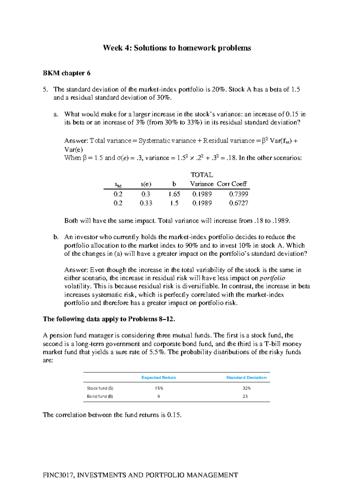 Week 4 solutions - week 4 solution - Week 4: Solutions to homework problems BKM chapter 6 The ...
