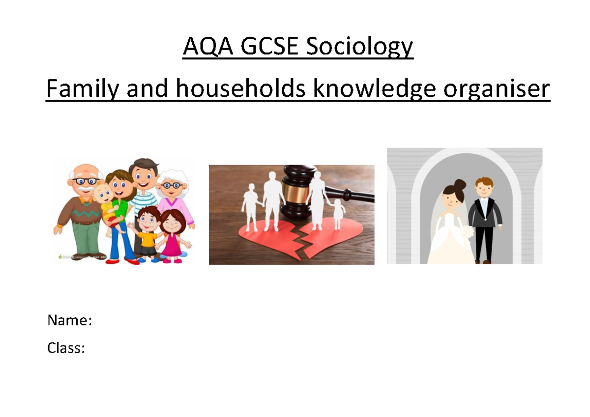 Family revision pack - Knowledge organiser for GCSE sociology: Families ...