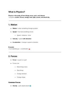 Physics - Grade: 10 - High School - Canada - Studocu