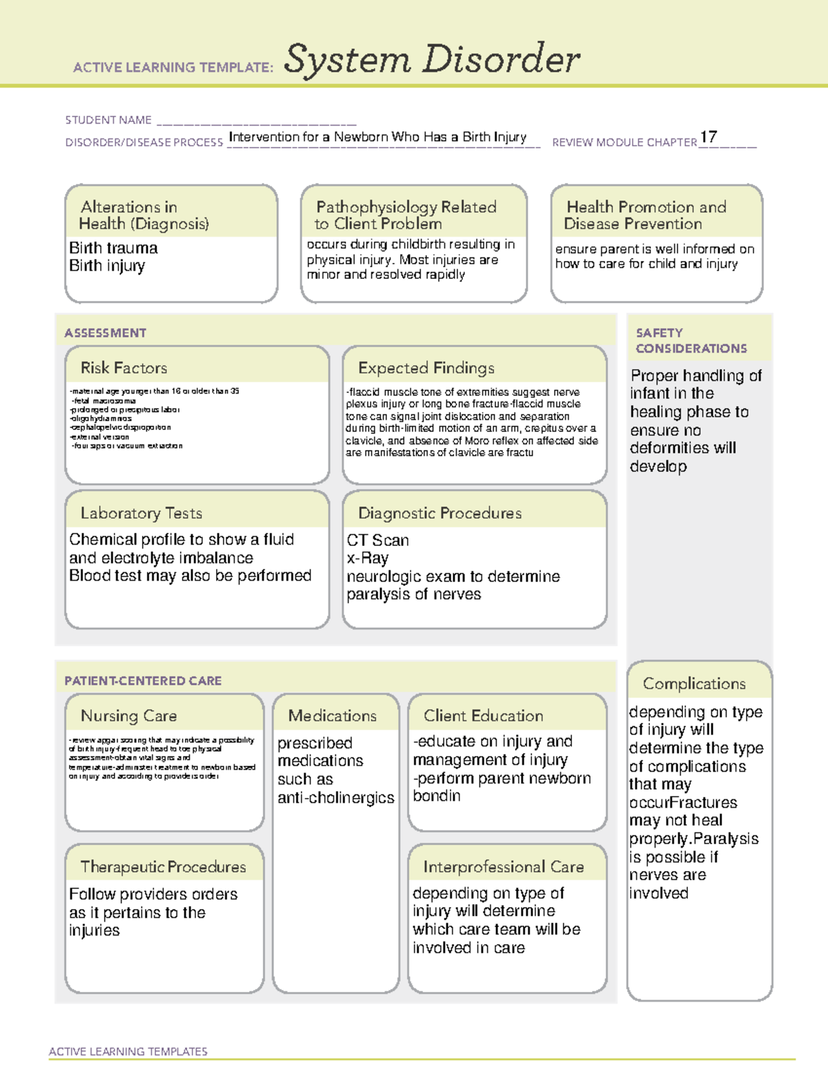 Intervention Strategies for Newborn Birth Injuries - Active Learning ...