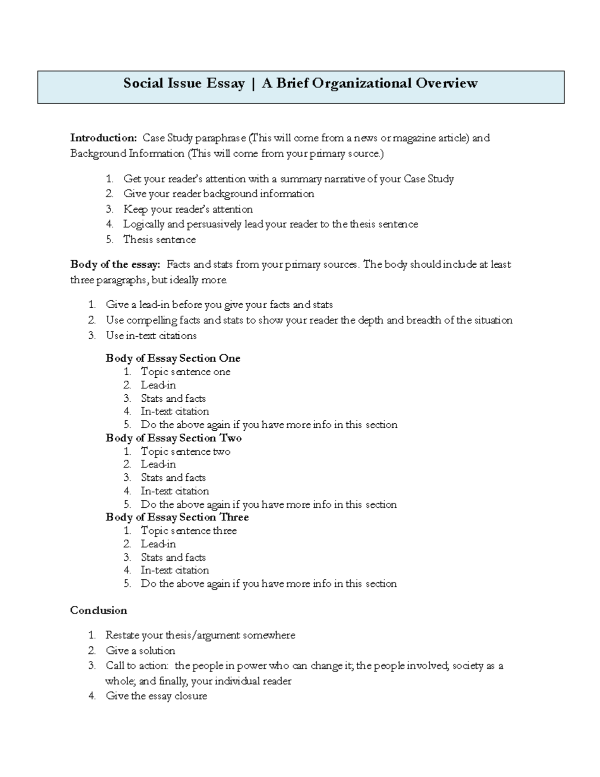 SOC 101: Social Issue Essay - Organizational Overview & Structure - Studocu