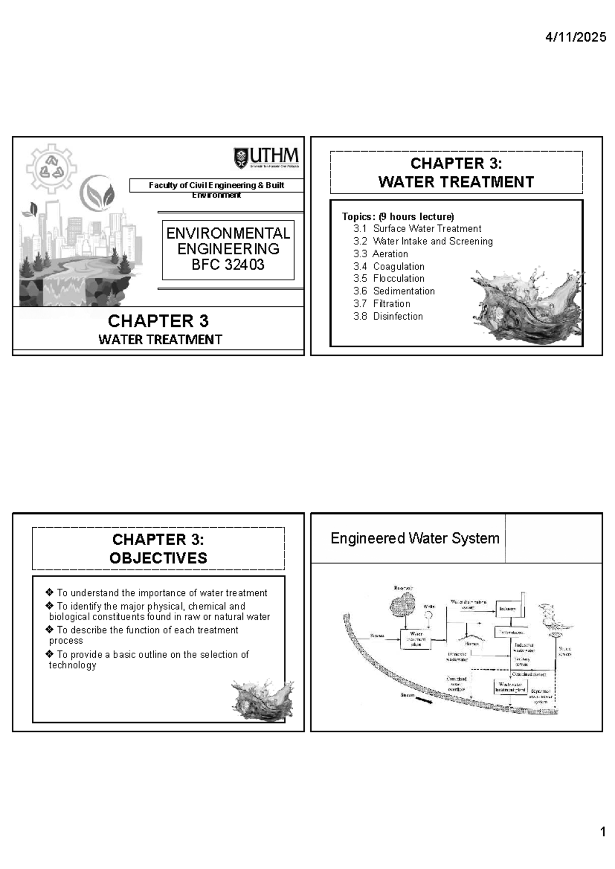 Environmental C3 - notes for chapter 3 - CHAPTER 3 WATER TREATMENT ...