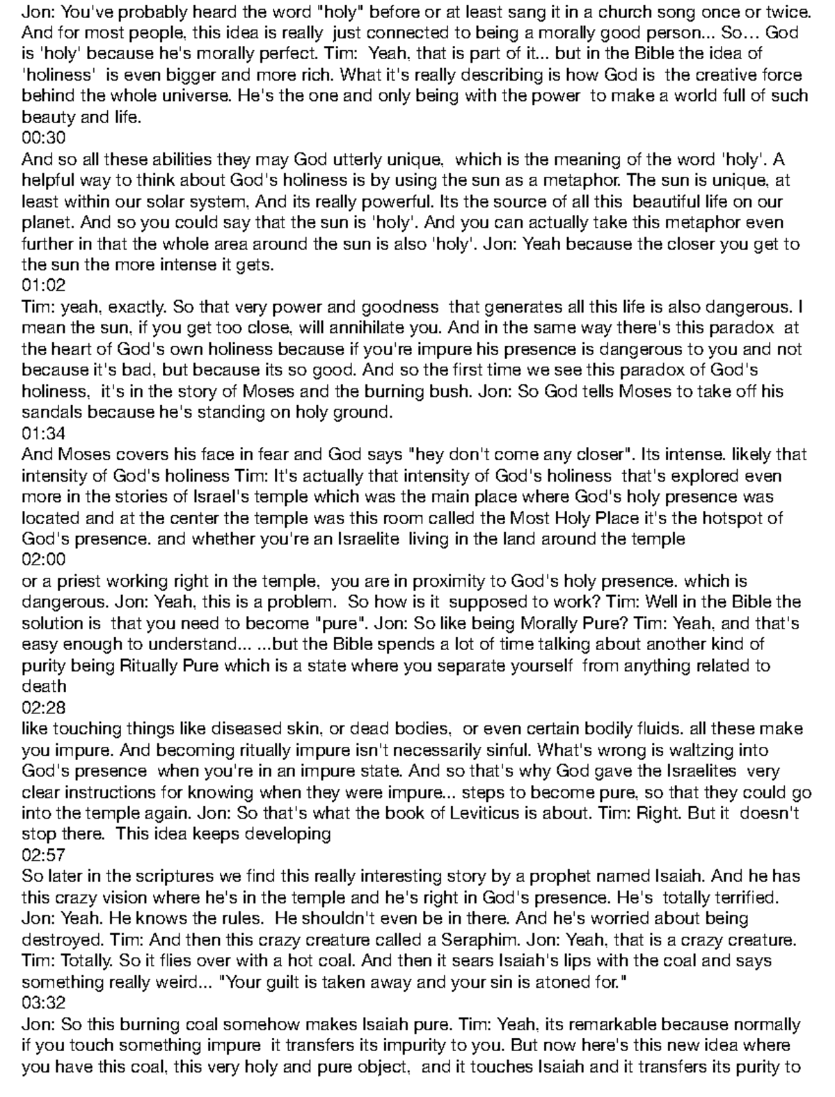 Video Transcript - Understanding Holiness in the Bible - Studocu