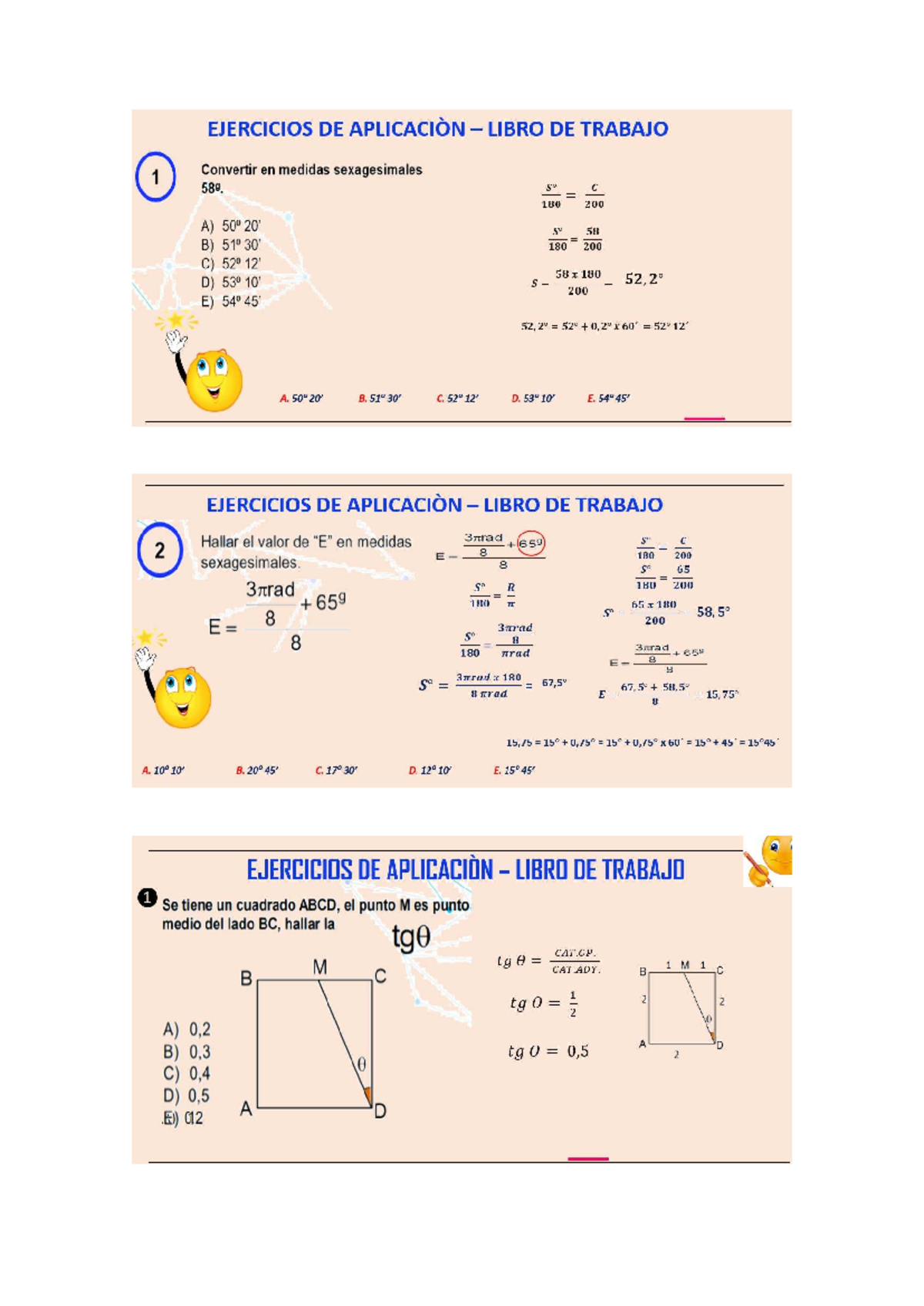 Ejercicios de Aplicación - Libro de Trabajo 1: Trigonometría Resuelta ...