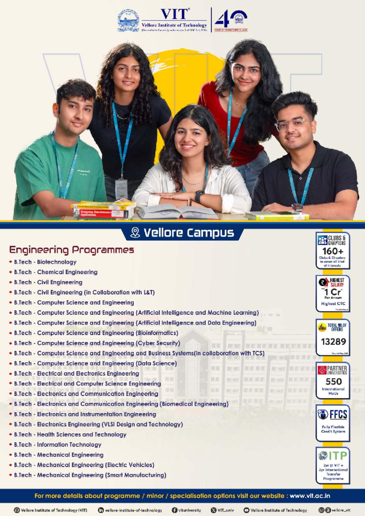 B.Tech. Engineering Programmes Overview - VIT Chennai All Campuses - Studocu