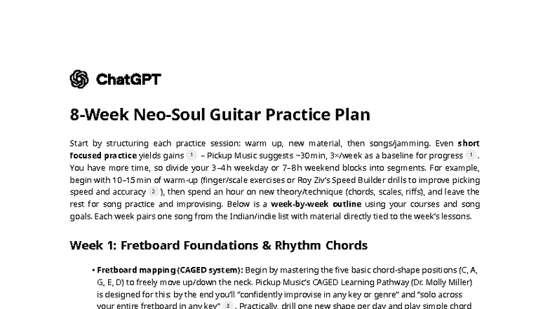 8-Week Neo-Soul Guitar Practice Plan - Even short focused practice ...