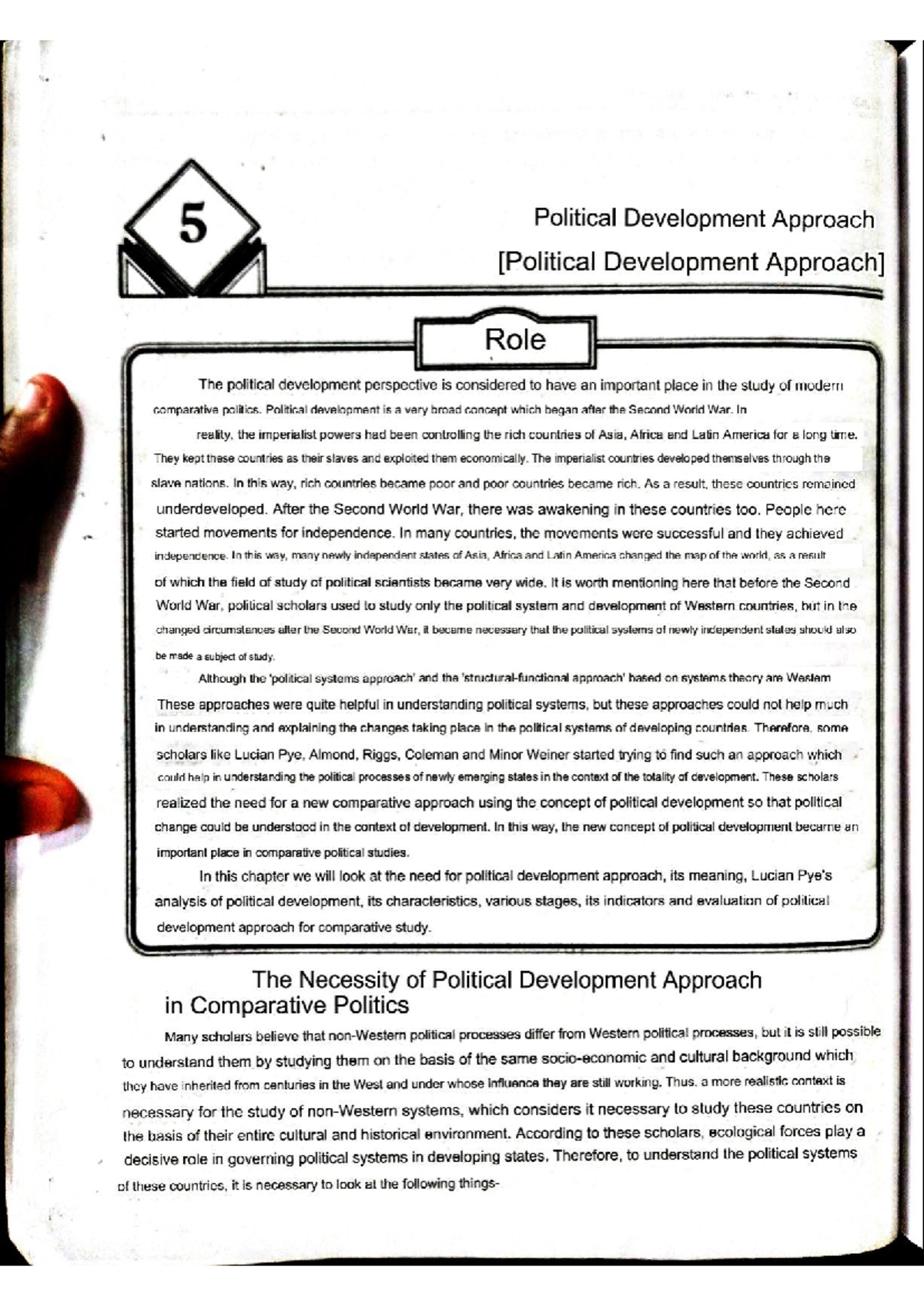 Ch 5: Political Development Approach in Comparative Politics - Studocu