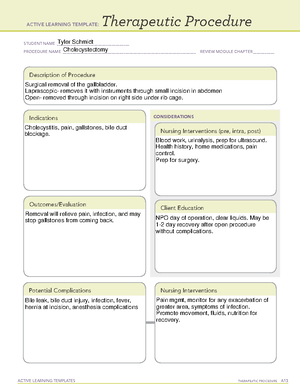Cholecystitis system disorder ati active learning template - ACTIVE ...
