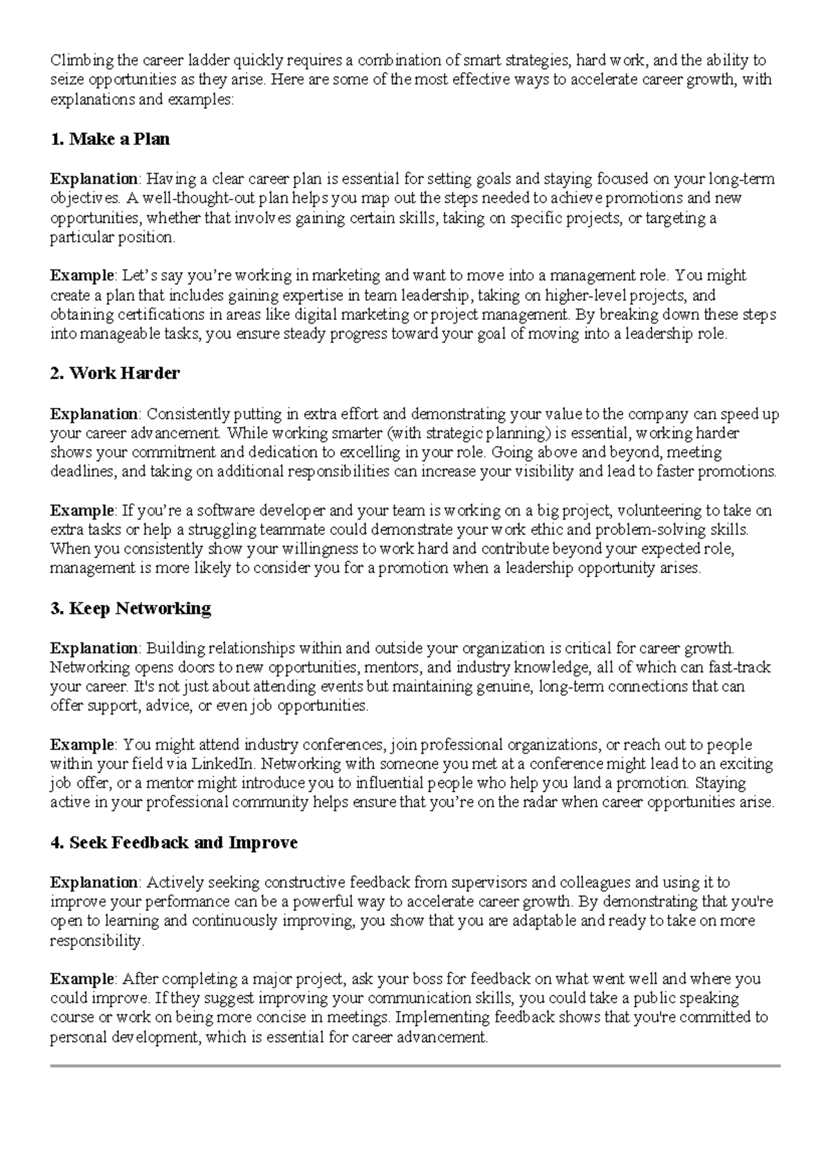 Strategies for Rapid Career Advancement: Tips & Examples - Studocu