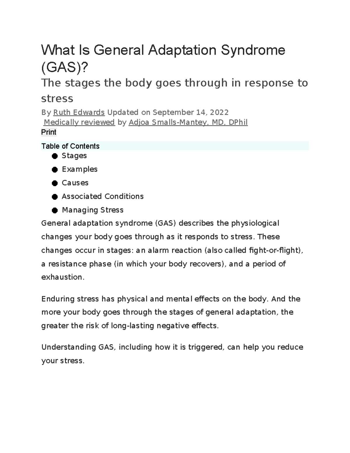 All about Stress - What Is General Adaptation Syndrome (GAS)? The ...