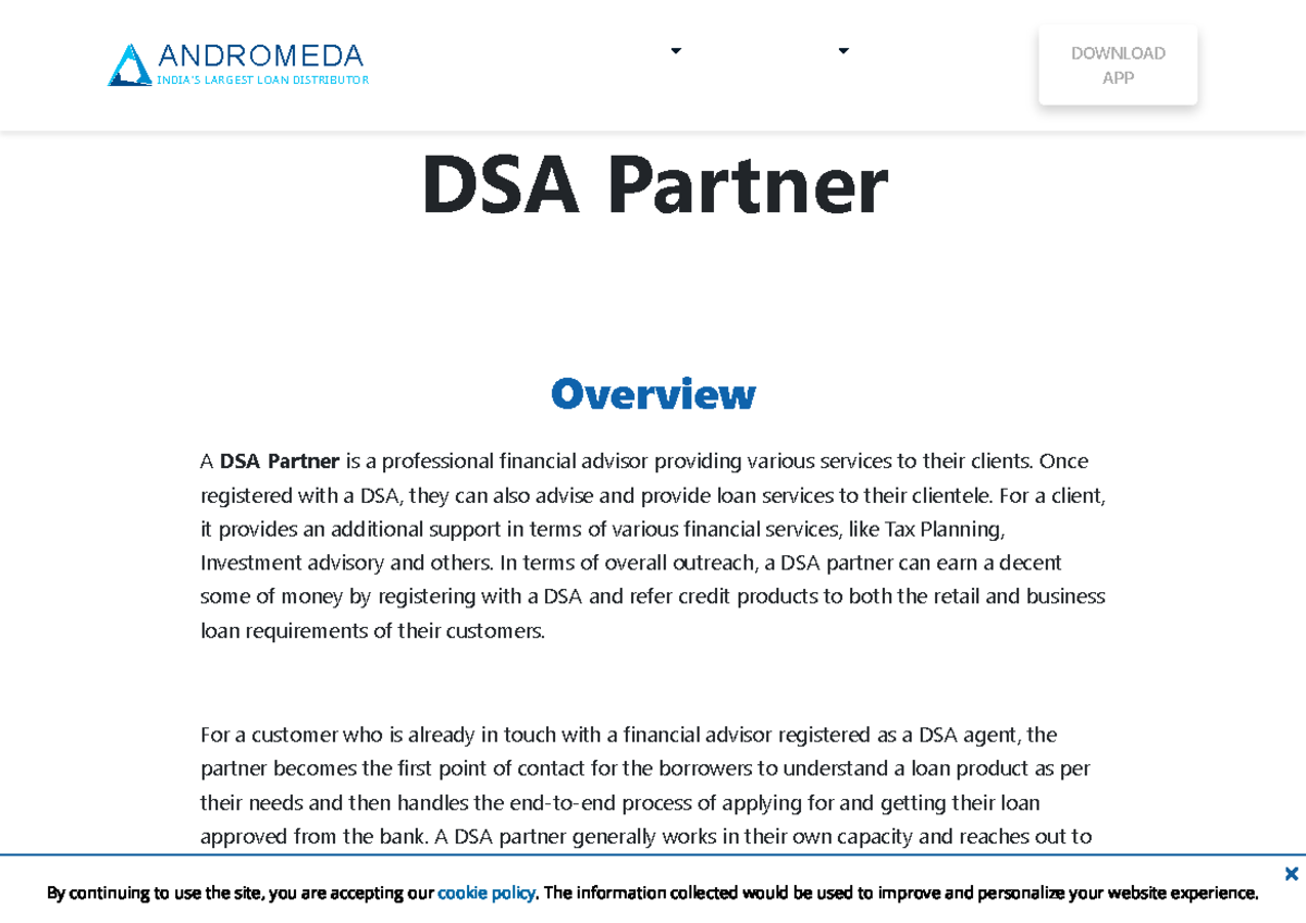 DSA Overview - TJR NTYTY - DSA Partner A DSA Partner is a professional ...