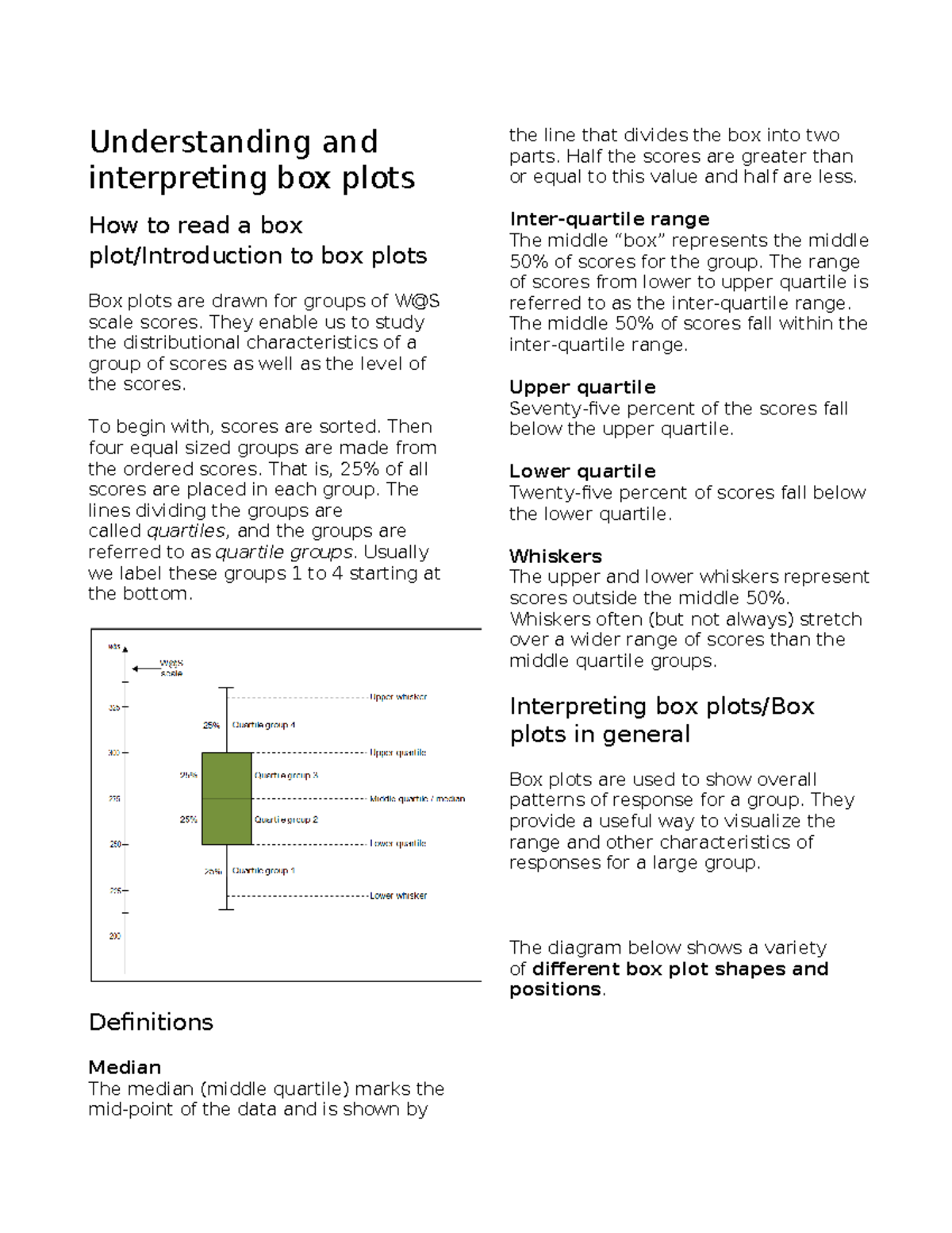 Box plots - Understanding and interpreting box plots How to read a box ...
